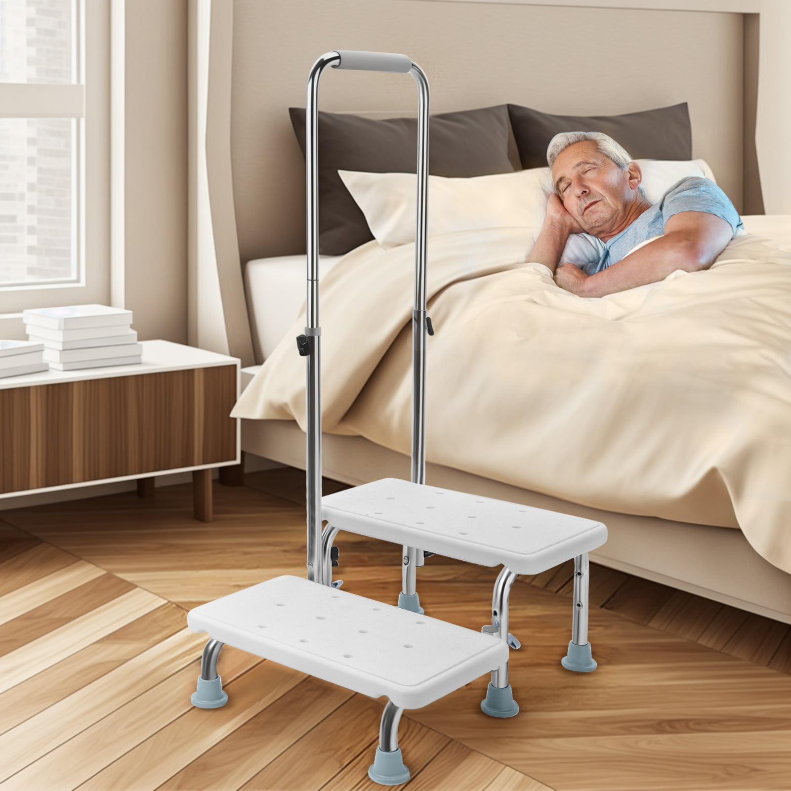 Xioeram Step Stool with Handle, Non Slip Platform and Adjustable ...