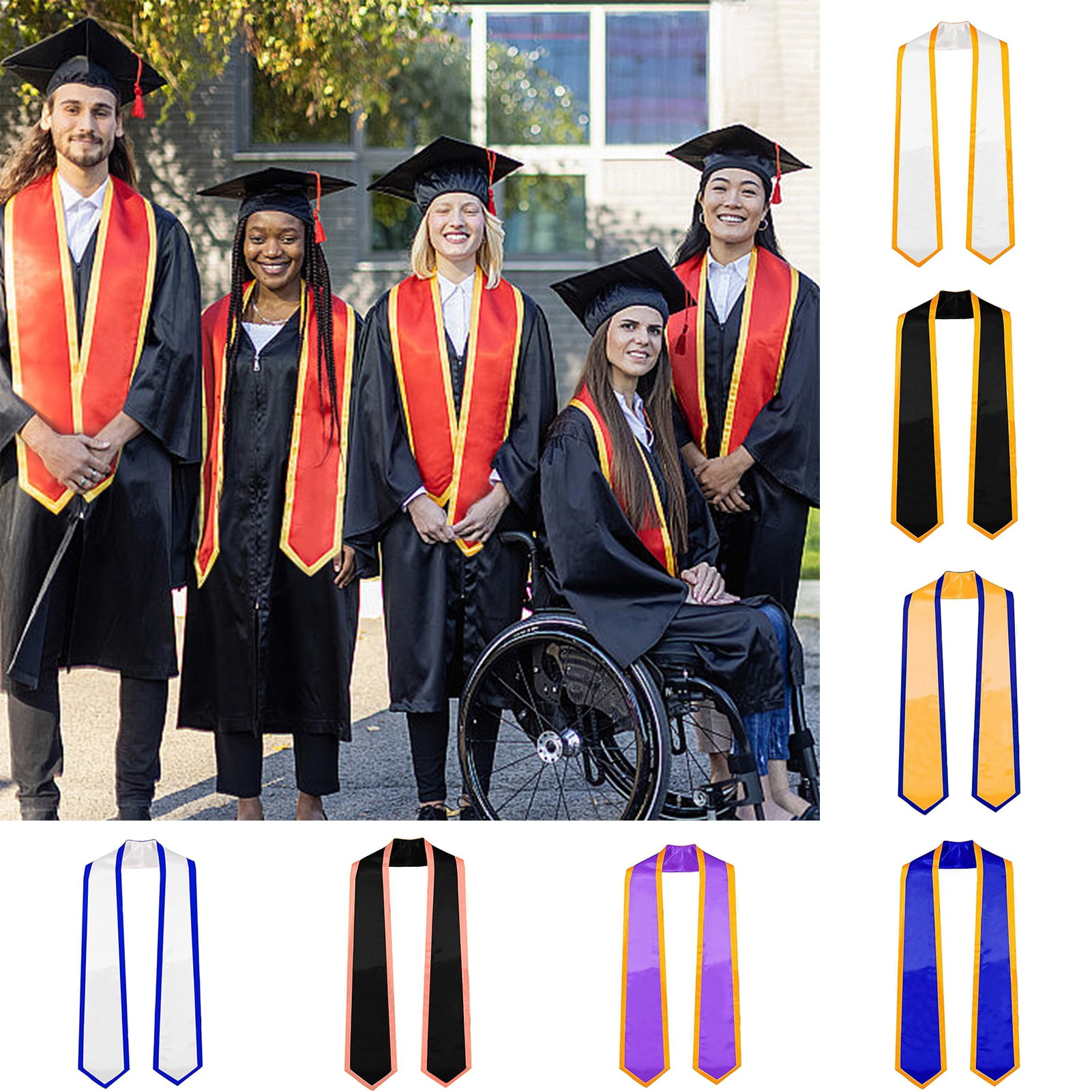 Xioeram Student Graduation Ribbon 72 Inches Long Satin Graduation Strap ...