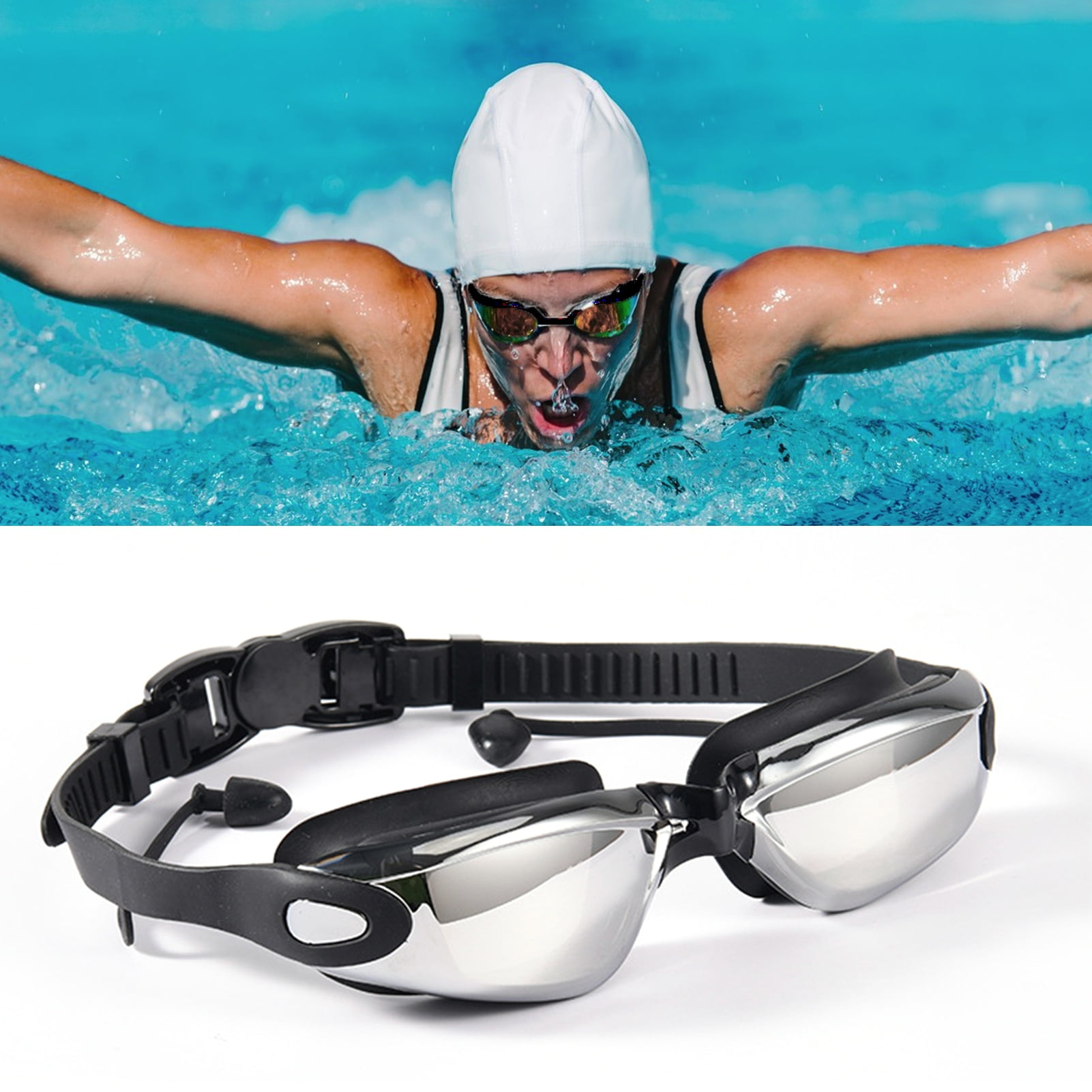 Xioeram Swimming Goggles Ultralight Adjustable UV Protection Anti-fog ...