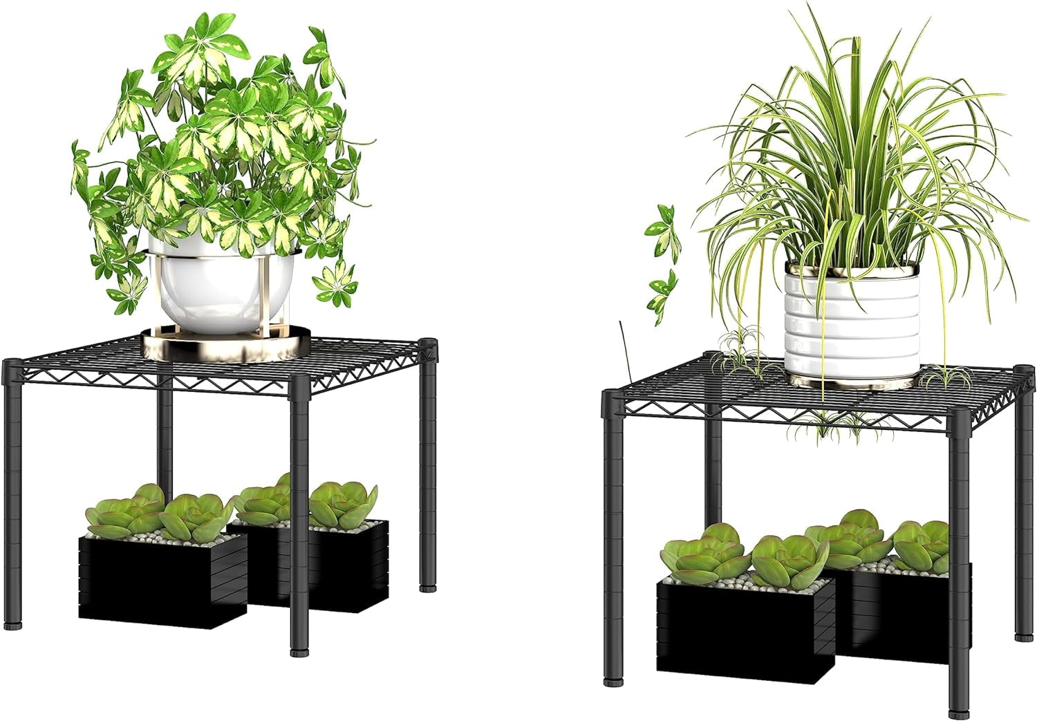 Xiofio 2 Pack Metal Stand for Indoor and Outdoor Shelf, Multi ...