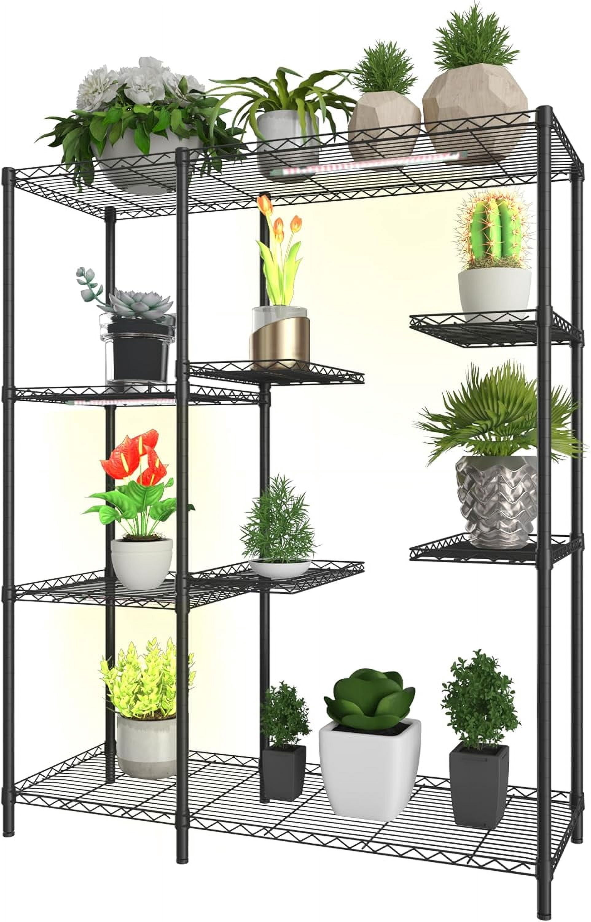 Xiofio Tall Plant Stand Indoor with Grow Lights,Lighting Timed Function ...