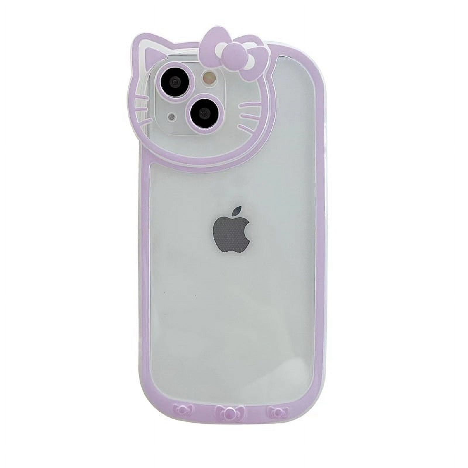 XiongPing Sanrio Hello Kitty Kawaii KT Head Phone Case For iPhone 15 14 13 Pro Max 11 12 13 Pro ...