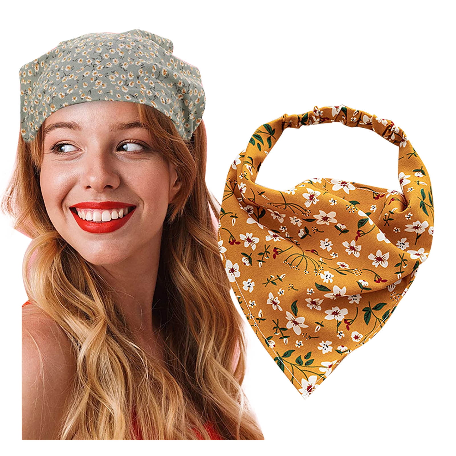 Xipoxipdo High Turban Stretch Floral Women Scarf Headband Hair Band ...