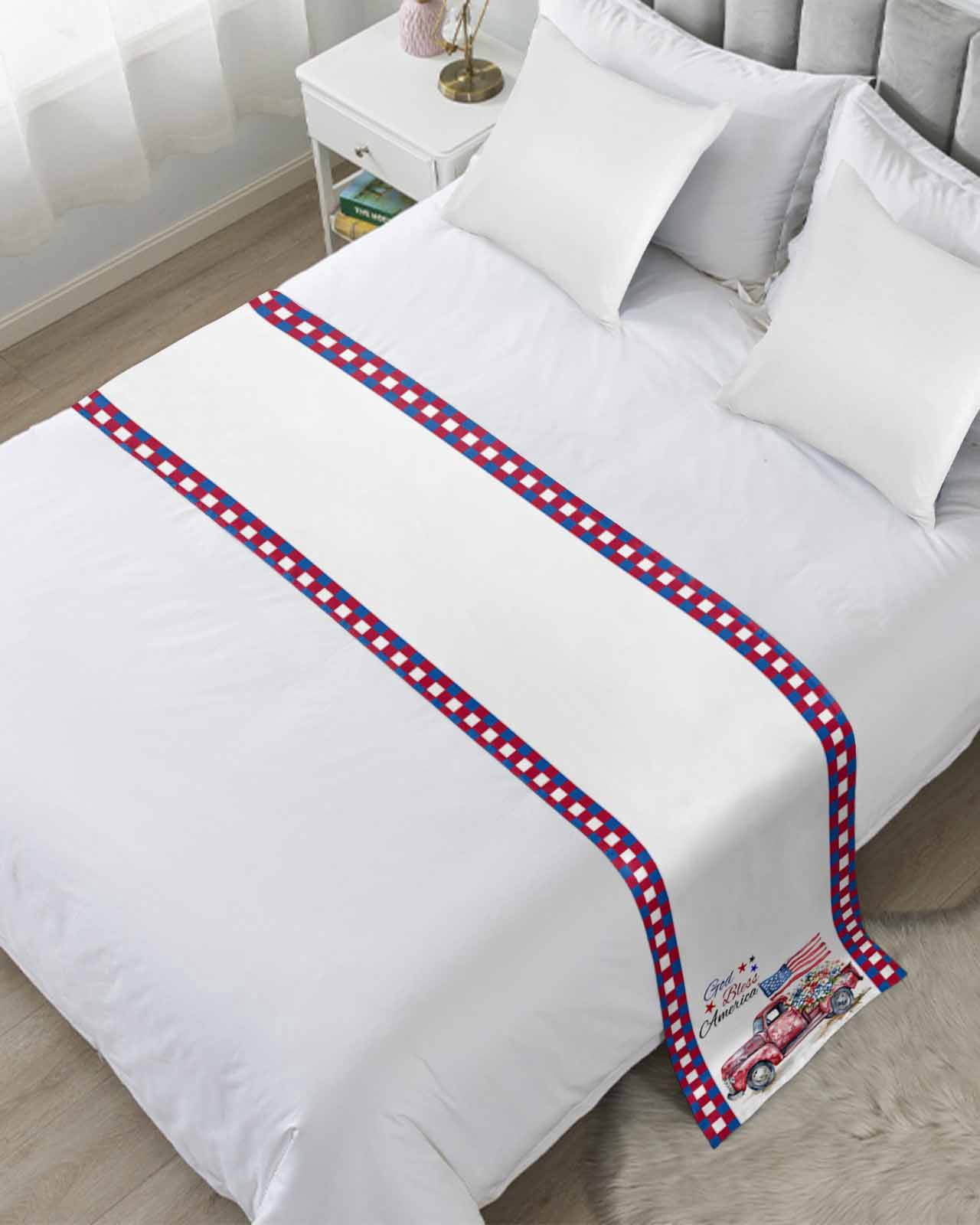 Xipuska 4th of July Bed Runners for Twin Size Bed, Decorative Bed ...