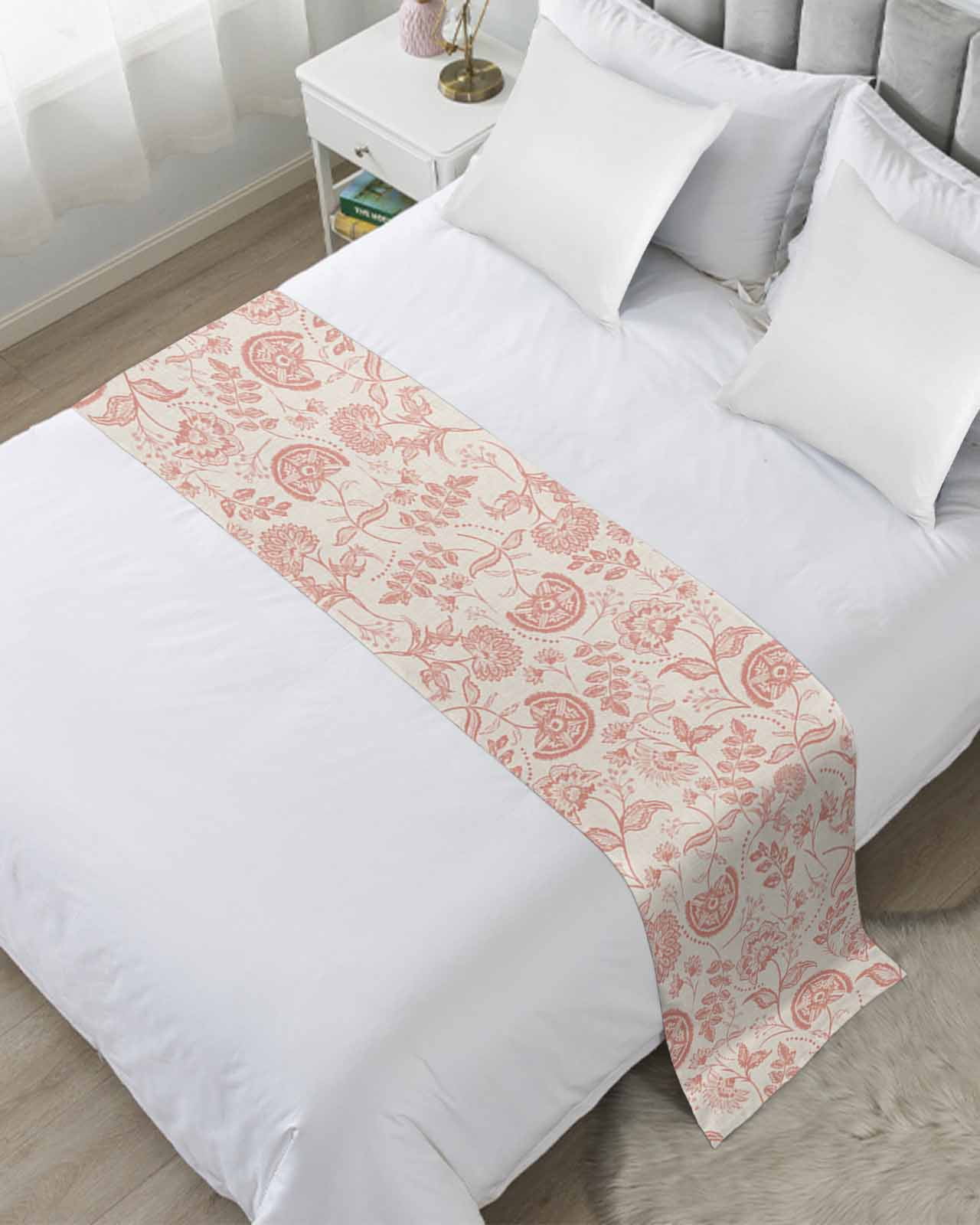 Xipuska Abstract Spring Floral Bed Runners for Cal King Size Bed ...