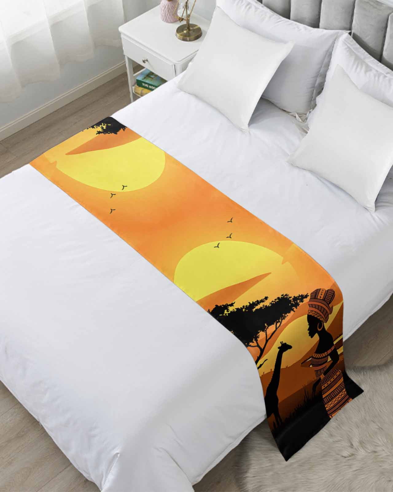 Xipuska Africa Black Women Bed Runners for Queen Size Bed, Decorative ...