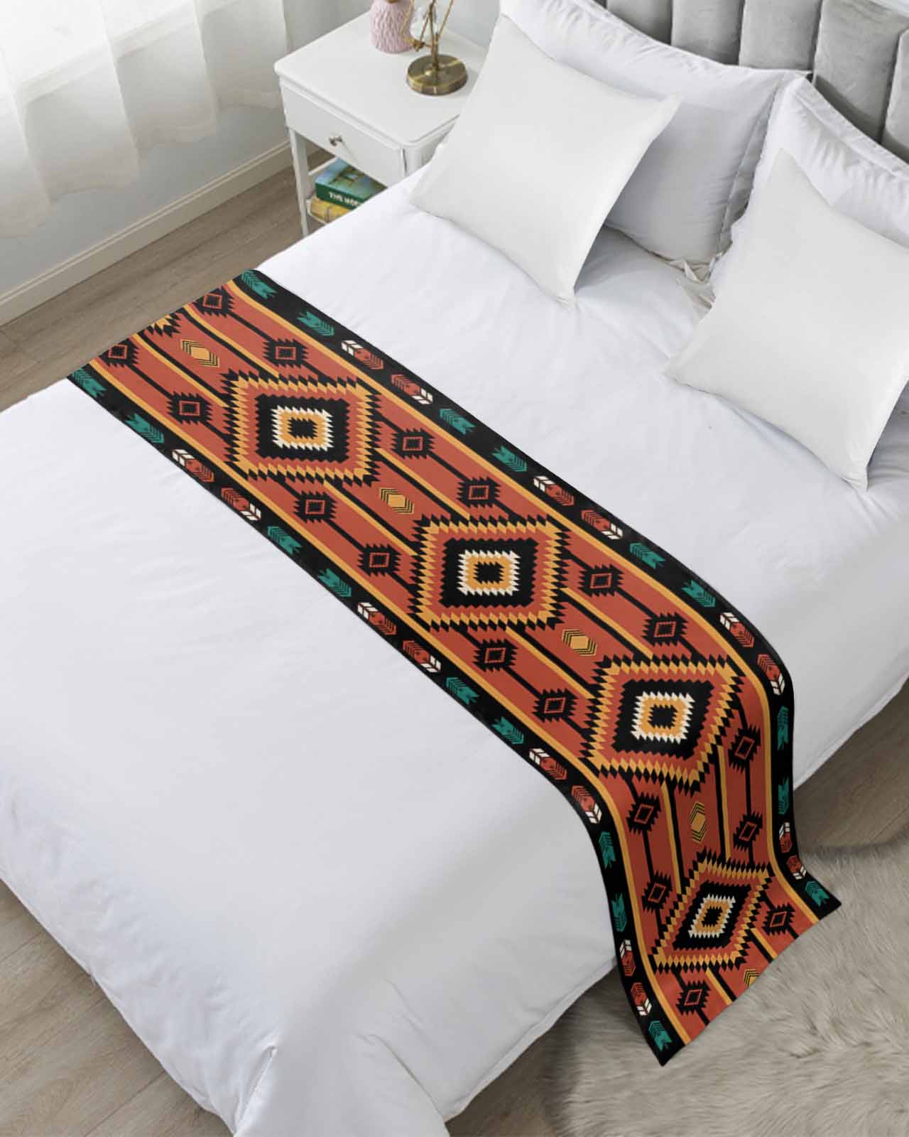 Xipuska Aztec Southwest Bed Runners for Cal King Size Bed, Decorative ...