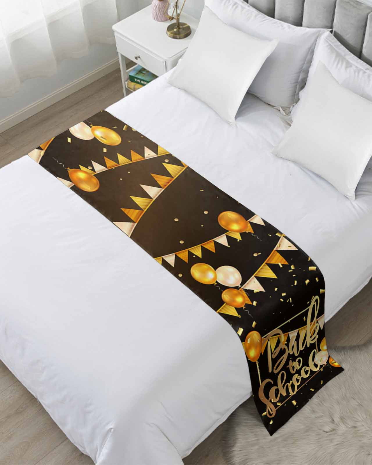 Xipuska Back To School Bed Runners for King Size Bed, Decorative Bed ...