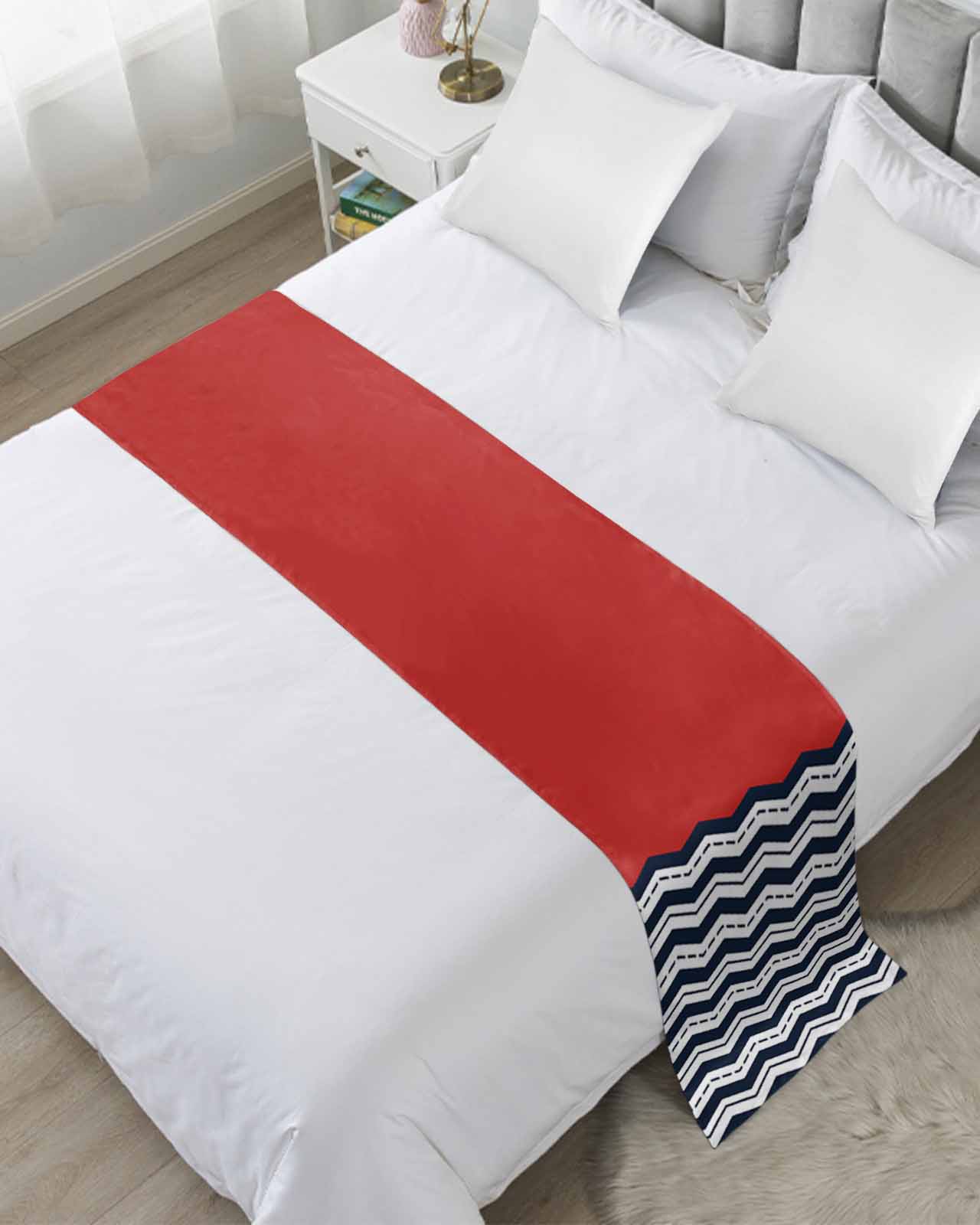 Xipuska Black Chevron Bed Runners for Twin Size Bed, Decorative Bed ...