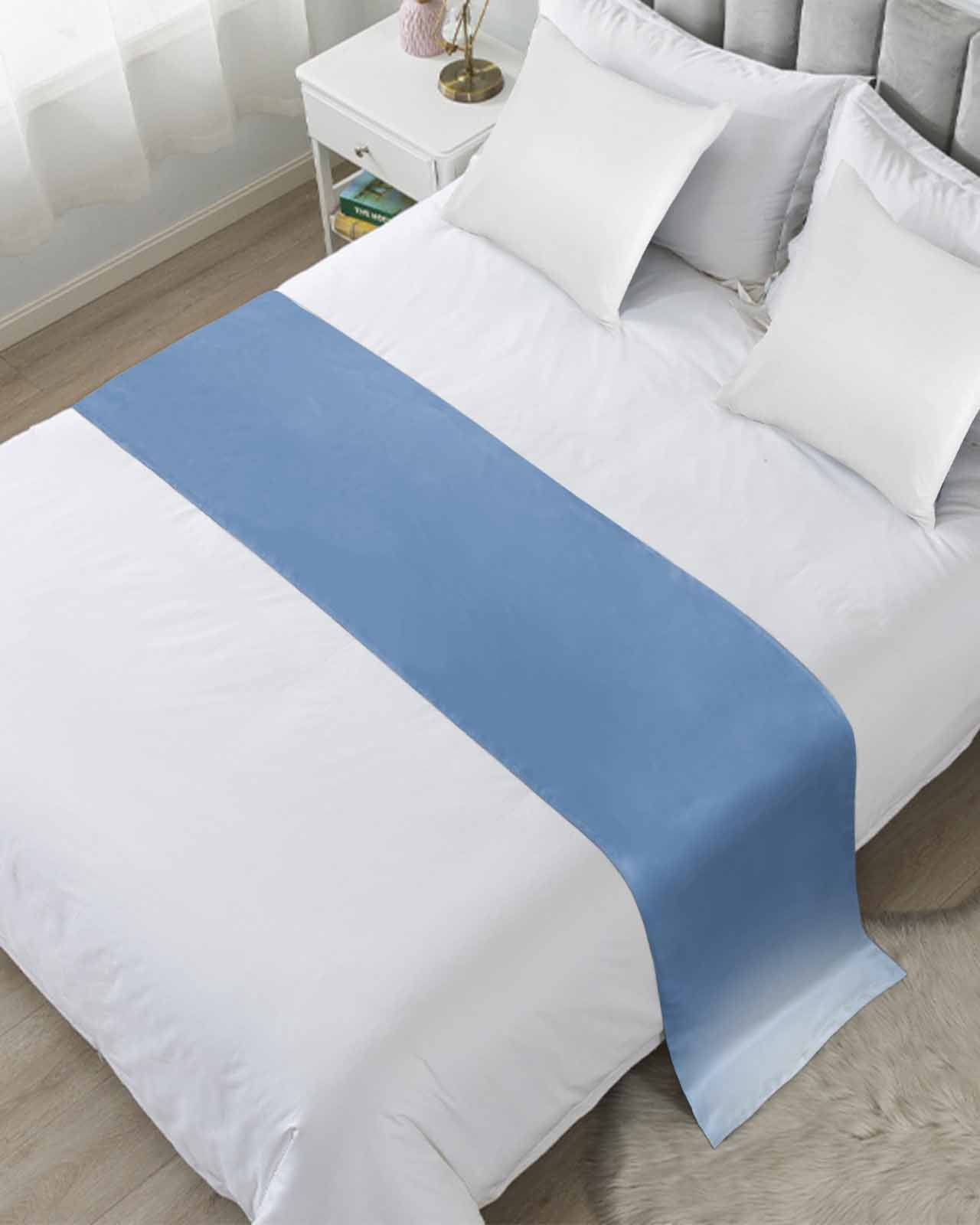 Xipuska Blue Ombre Bed Runners for Twin Size Bed, Decorative Bed Throws ...