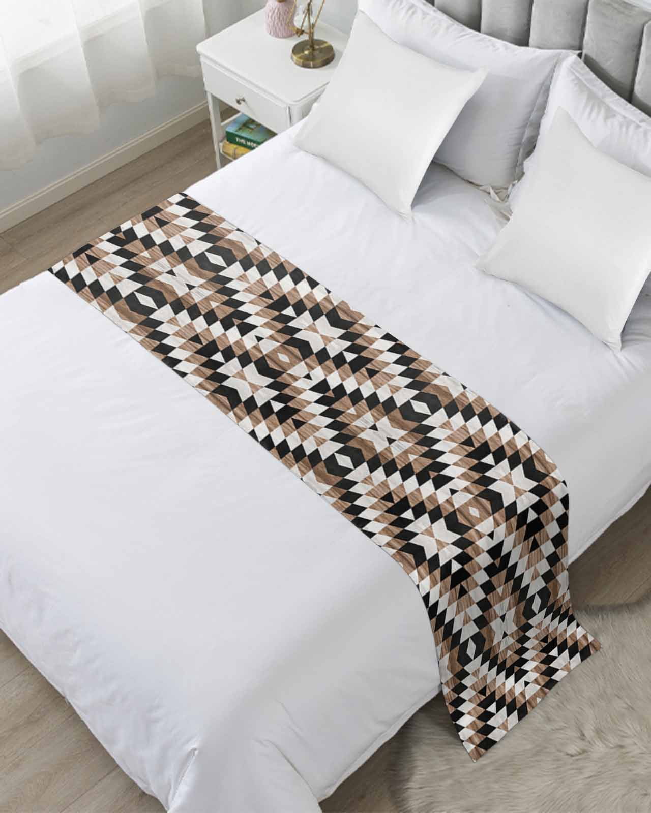 Xipuska Brown Aztecs Bed Runners for Queen Size Bed, Decorative Bed ...