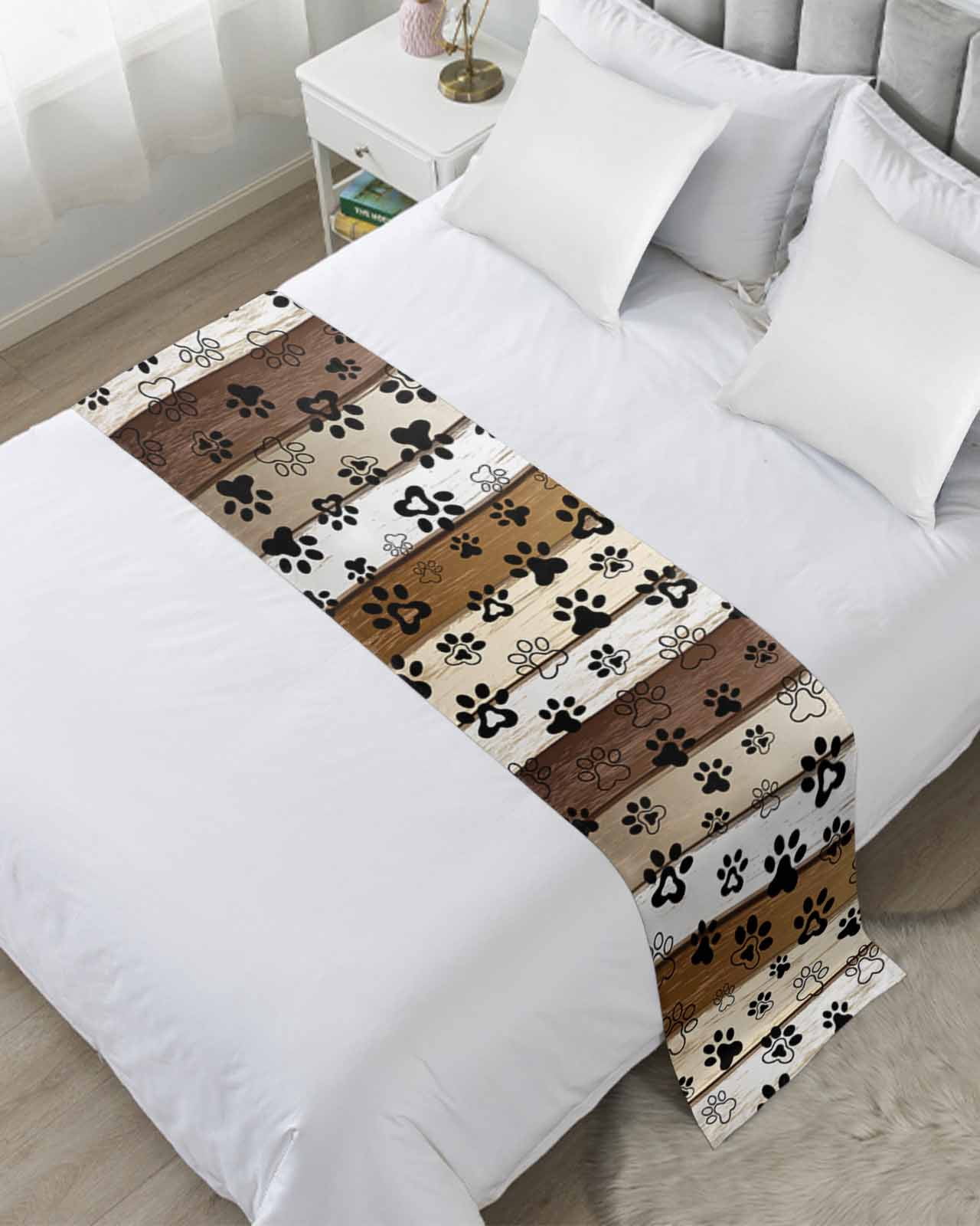 Xipuska Brown Beige Farmhouse Bed Runners for Queen Size Bed ...