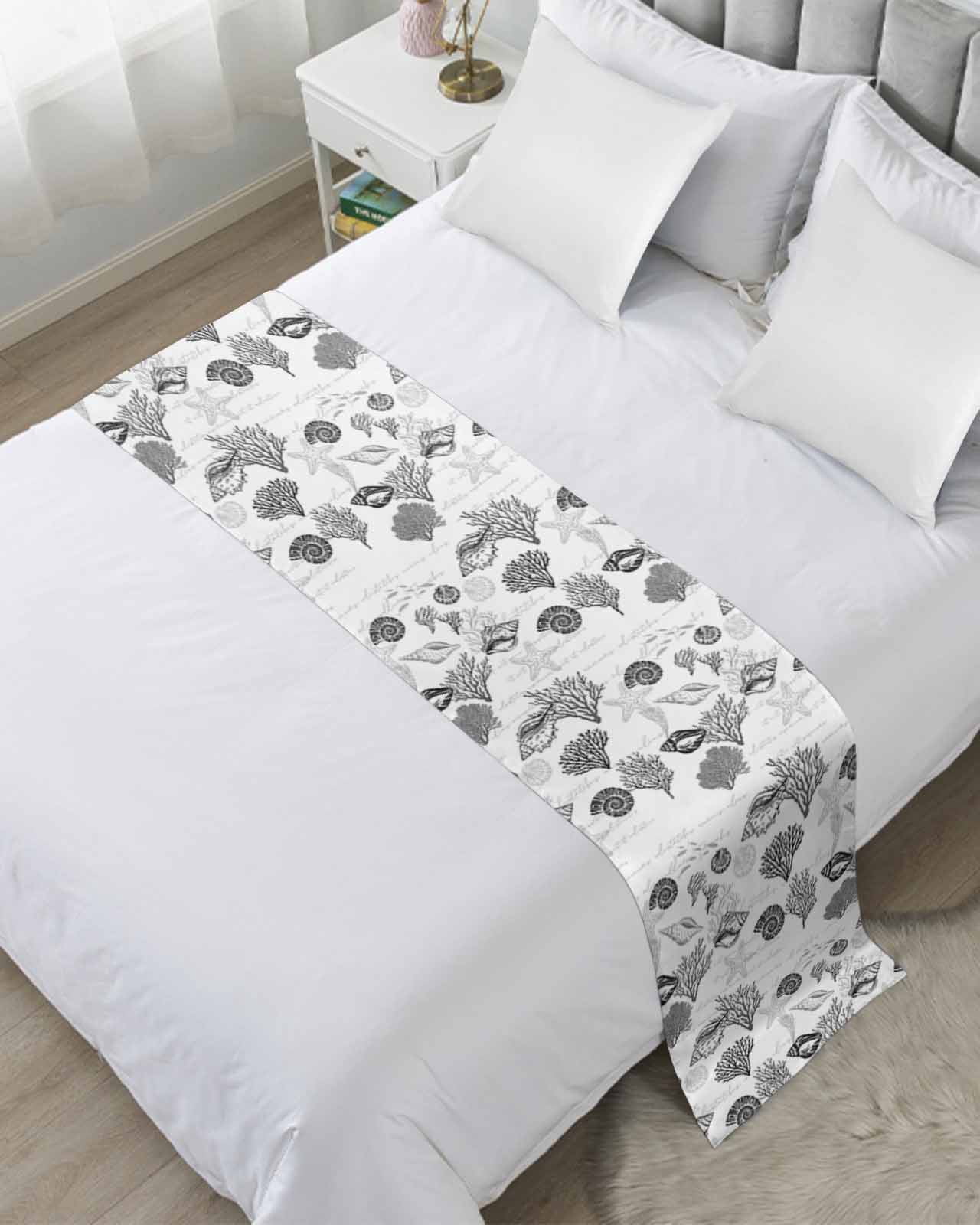 Xipuska Coastal Grey Bed Runners for Queen Size Bed, Decorative Bed ...