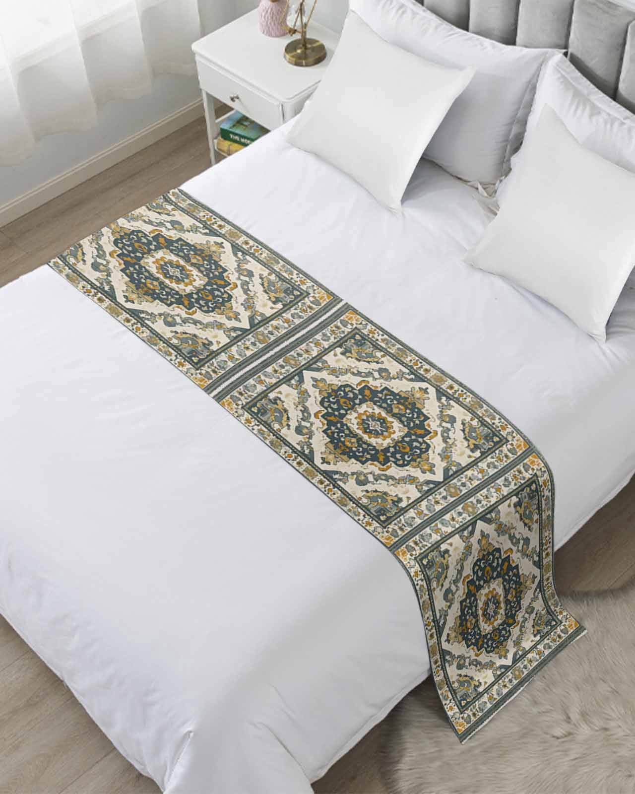 Xipuska Green Boho Bed Runners for King Size Bed, Decorative Bed Throws ...