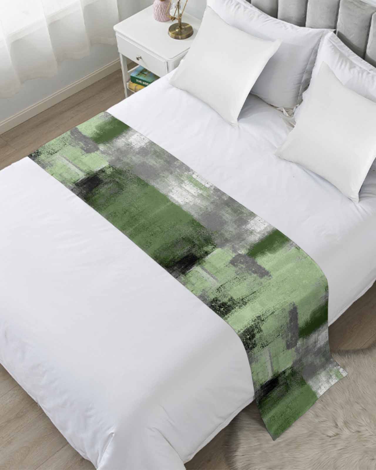 Xipuska Green Ombre Bed Runners for King Size Bed, Decorative Bed ...