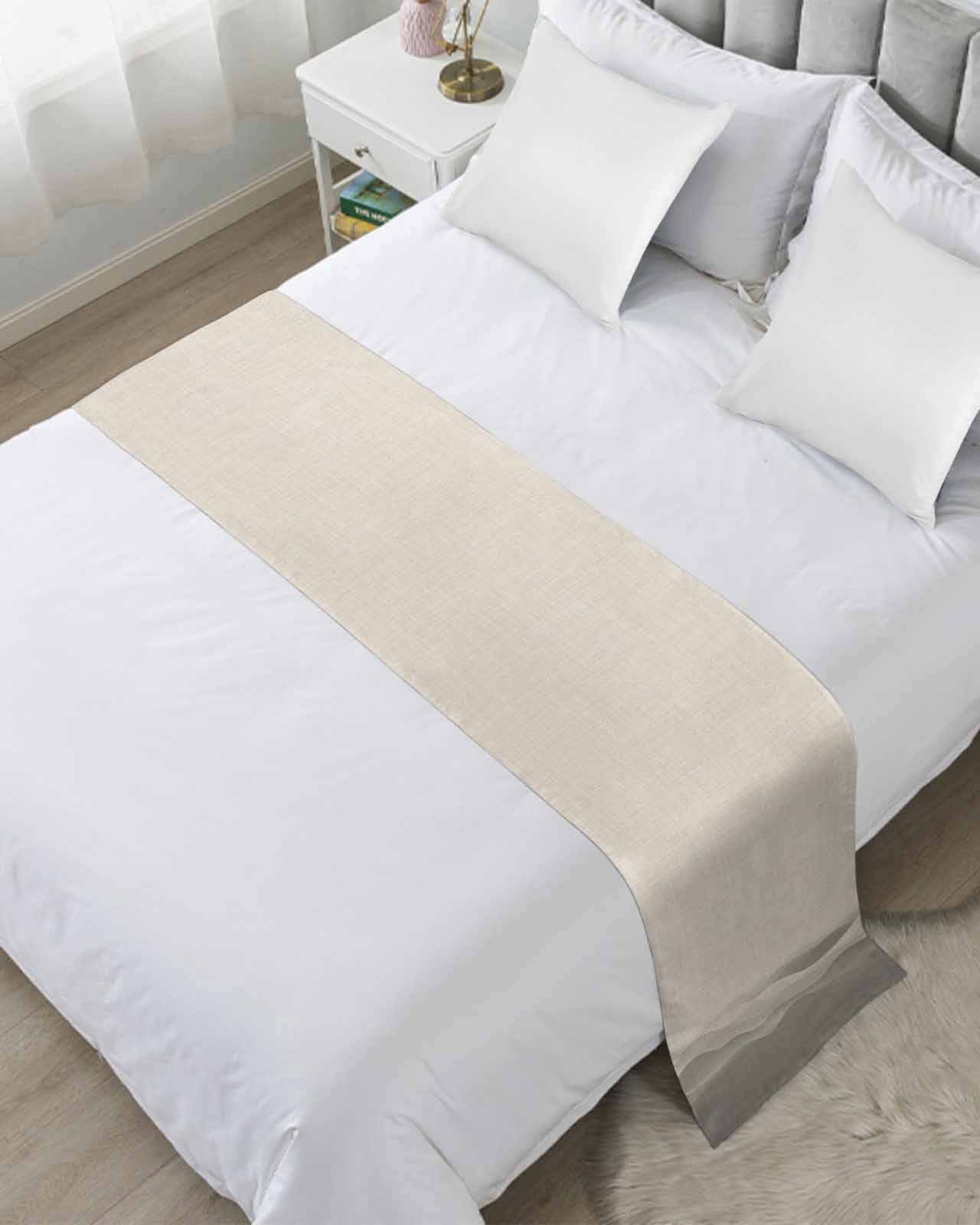 Xipuska Grey Beige Ombre Bed Runners for Twin Size Bed, Decorative Bed ...