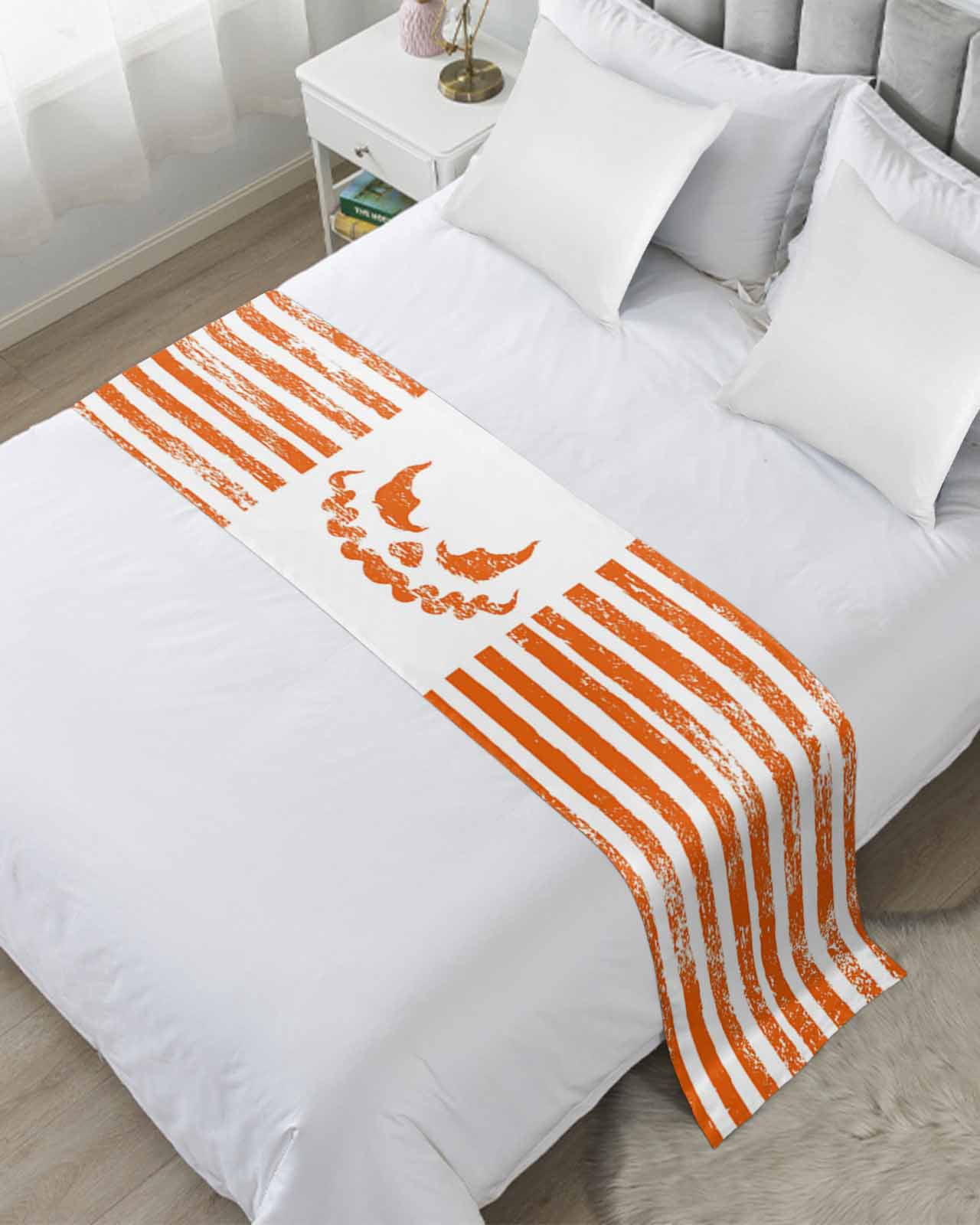 Xipuska Halloween Bed Runners for Queen Size Bed, Decorative Bed Throws ...