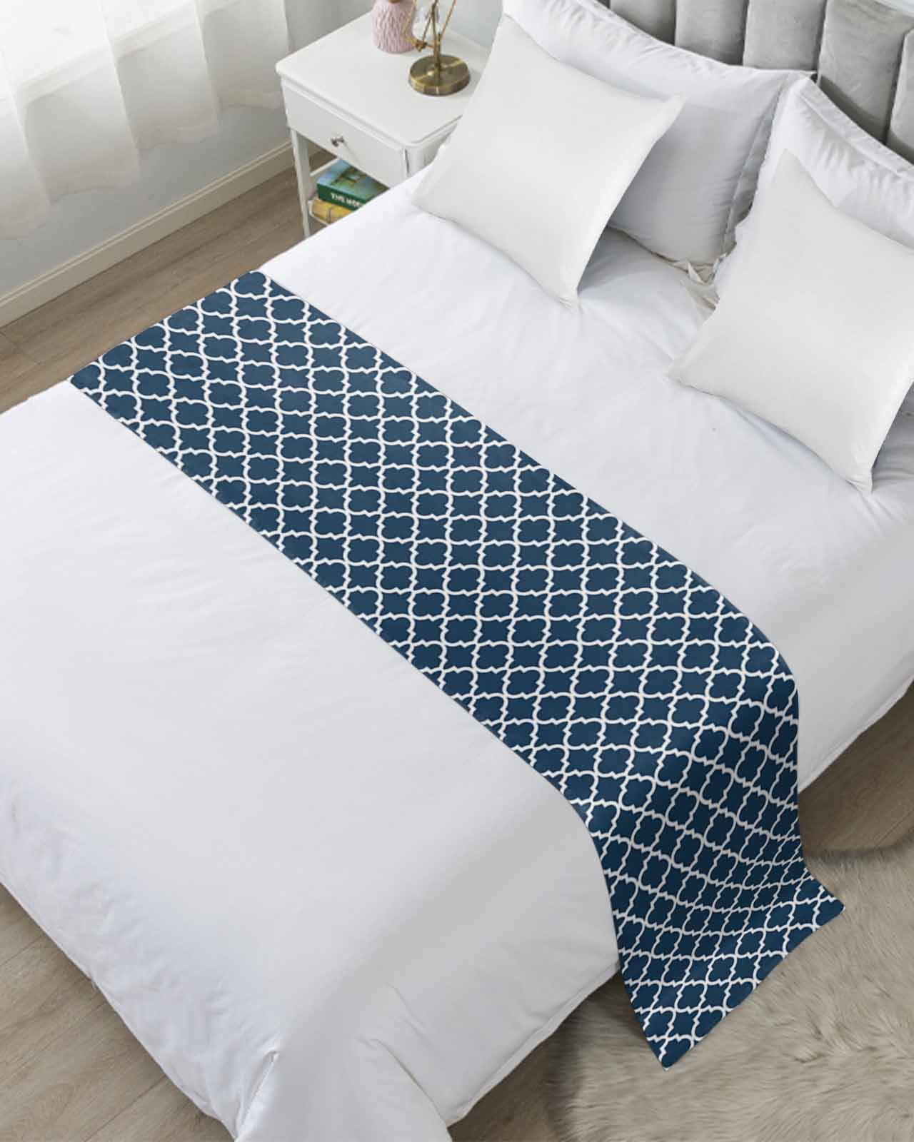 Xipuska Lake Blue Moroccon Bed Runners for Twin Size Bed, Decorative ...