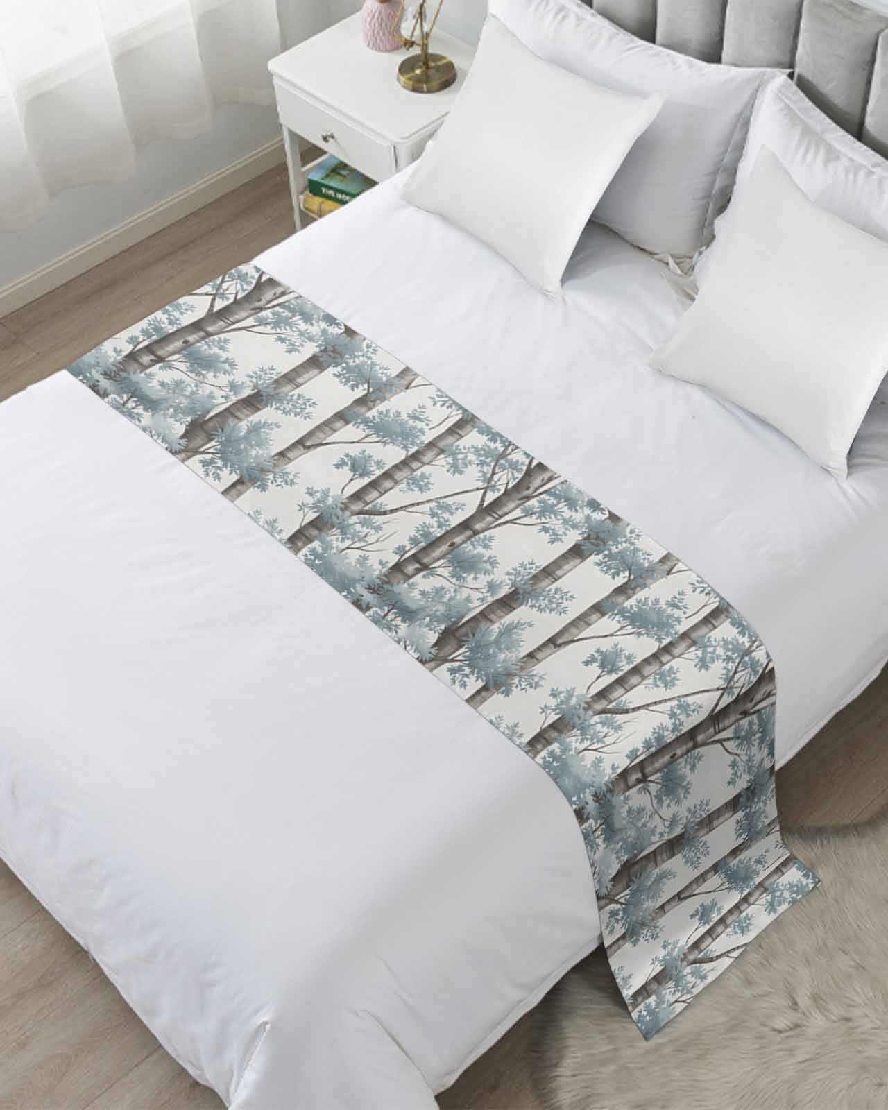 Xipuska Nature Forest Bed Runners for King Size Bed, Decorative Bed ...