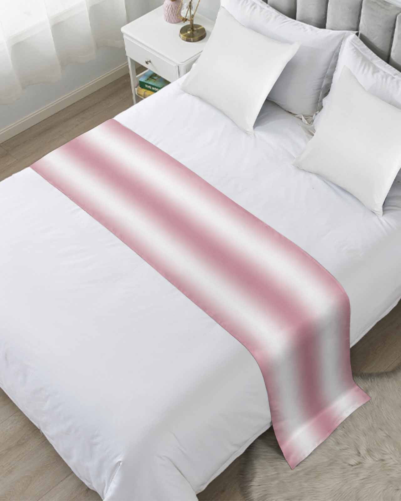 Xipuska Pink White Ombre Bed Runners for Twin Size Bed, Decorative Bed ...