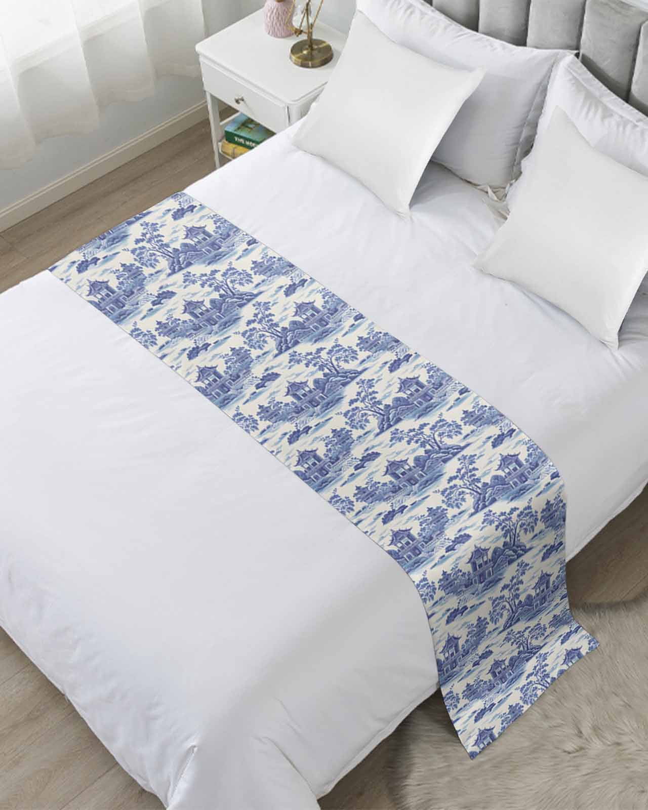 Xipuska Purple Garden Bed Runners for Cal King Size Bed, Decorative Bed ...