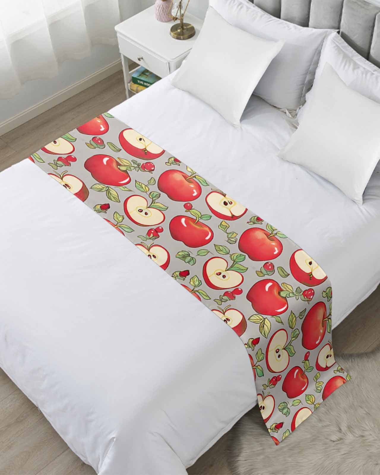 Xipuska Red Apples Bed Runners for Queen Size Bed, Decorative Bed ...