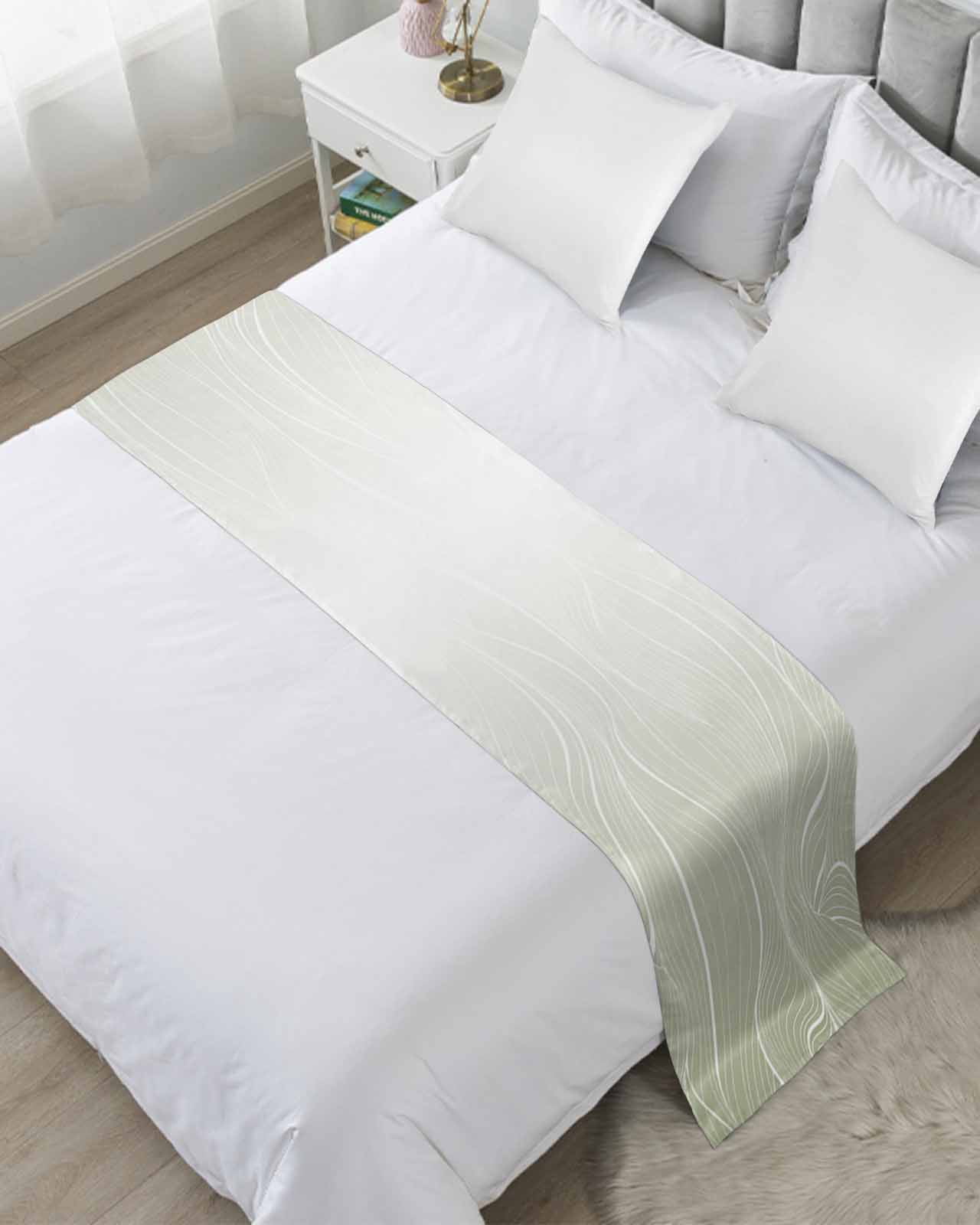 Xipuska Sage Green Geometric Bed Runners for Queen Size Bed, Decorative ...