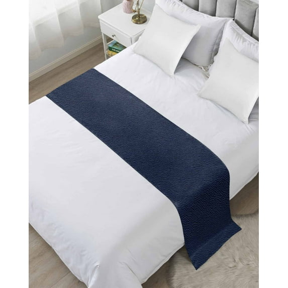 Xipuska Solid Dark Blue Bed Runners for Twin Size Bed, Decorative Bed ...