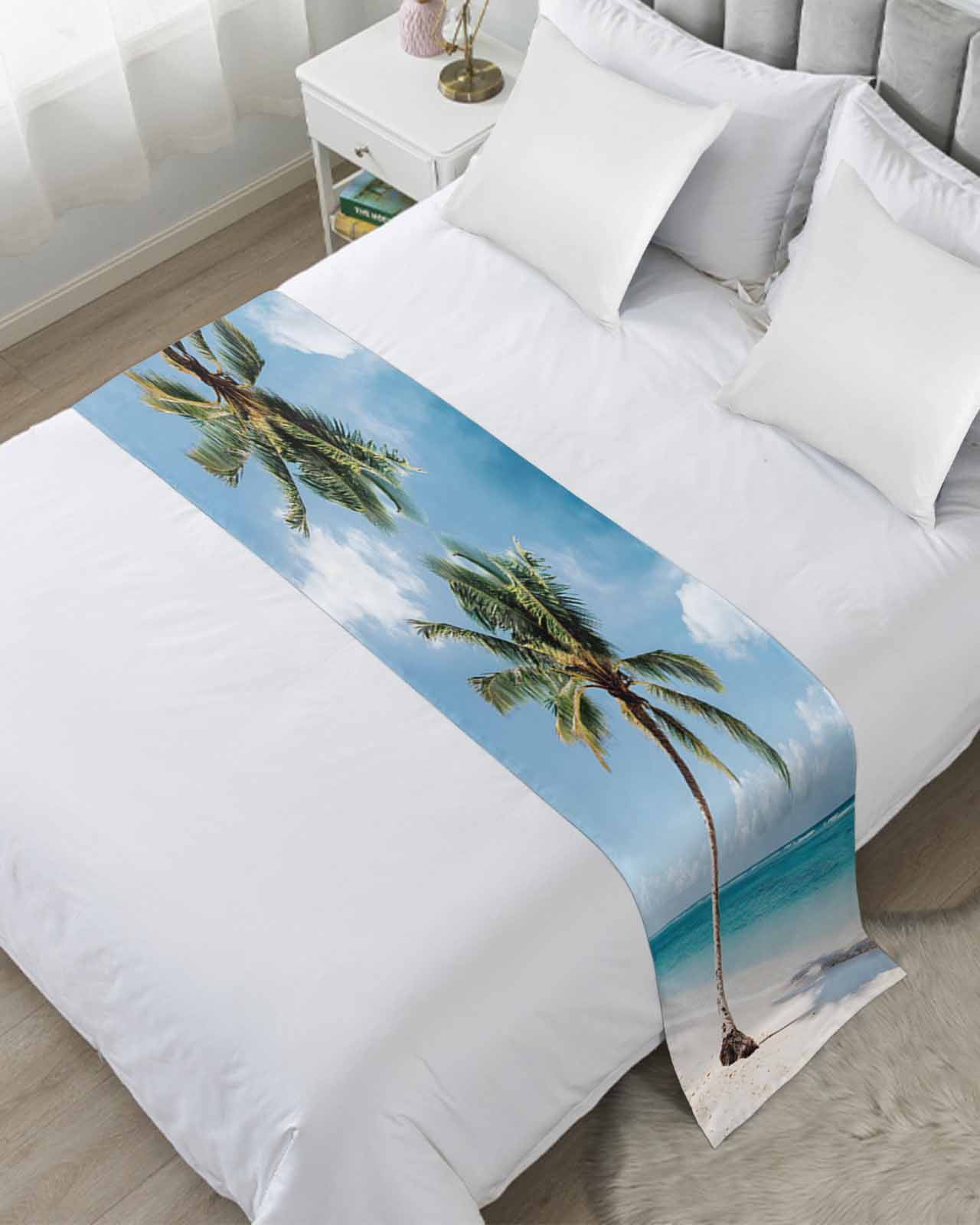 Xipuska Summer Beach Bed Runners for Twin Size Bed, Decorative Bed ...