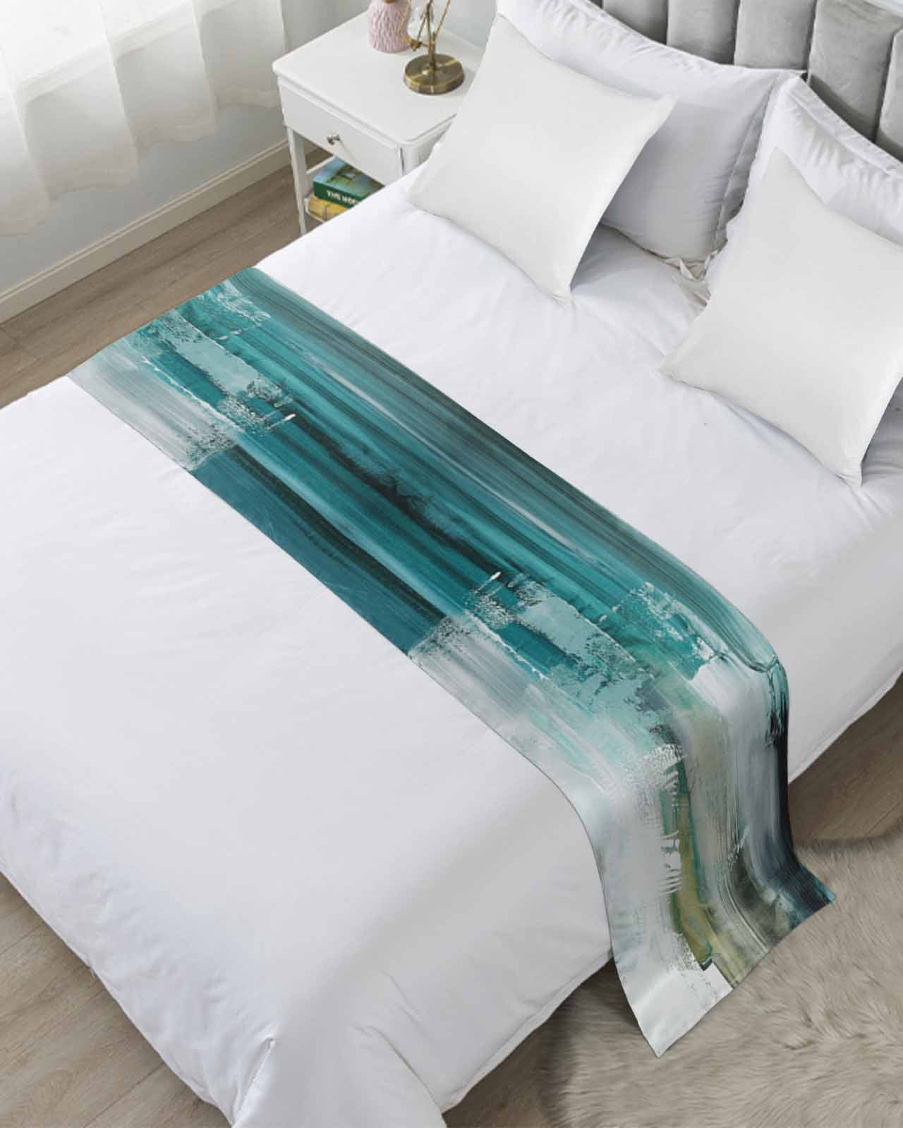 Xipuska Teal Turquoise Bed Runners for Twin Size Bed, Decorative Bed ...