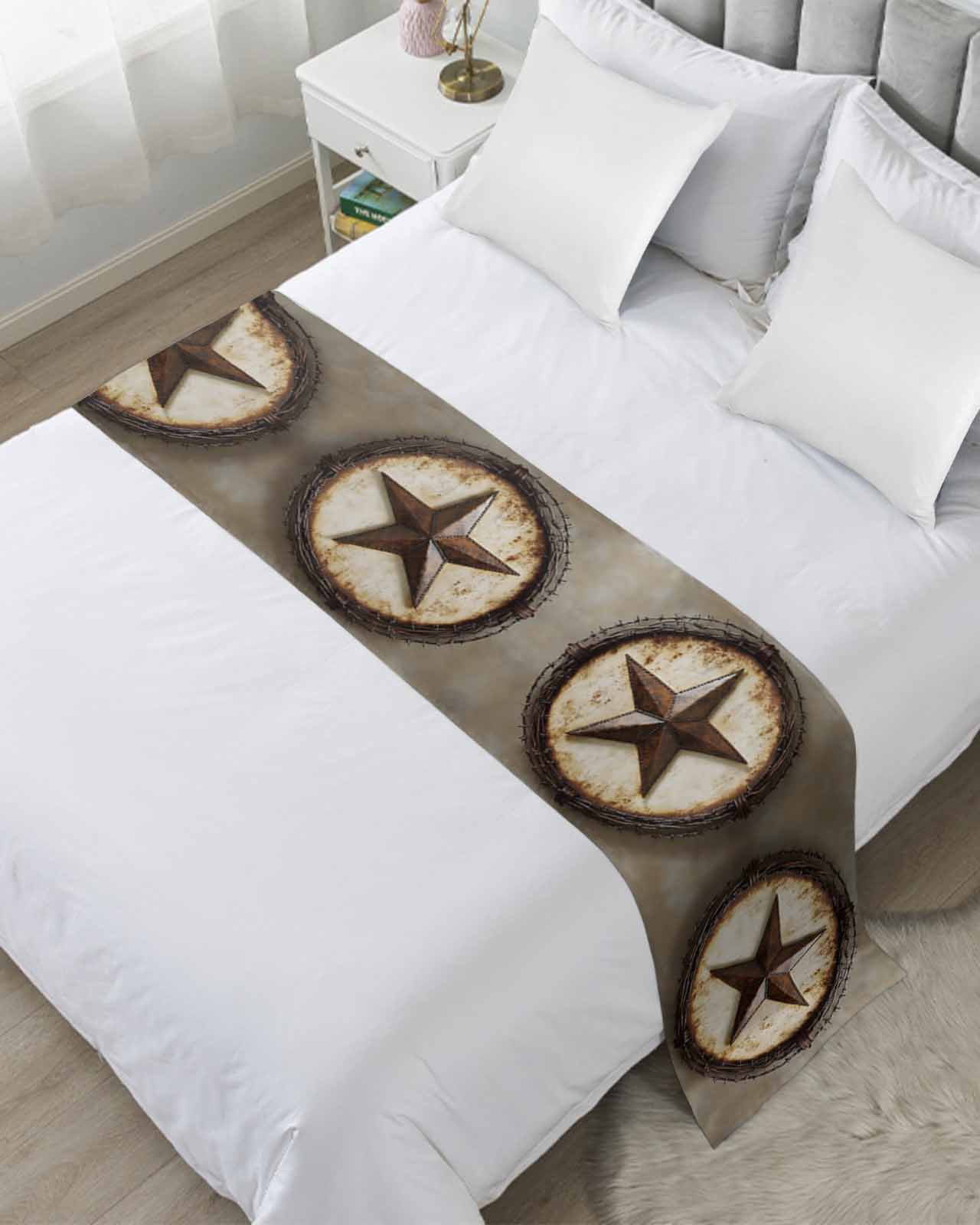 Xipuska Texas Star Retro Bed Runners for Twin Size Bed, Decorative Bed ...