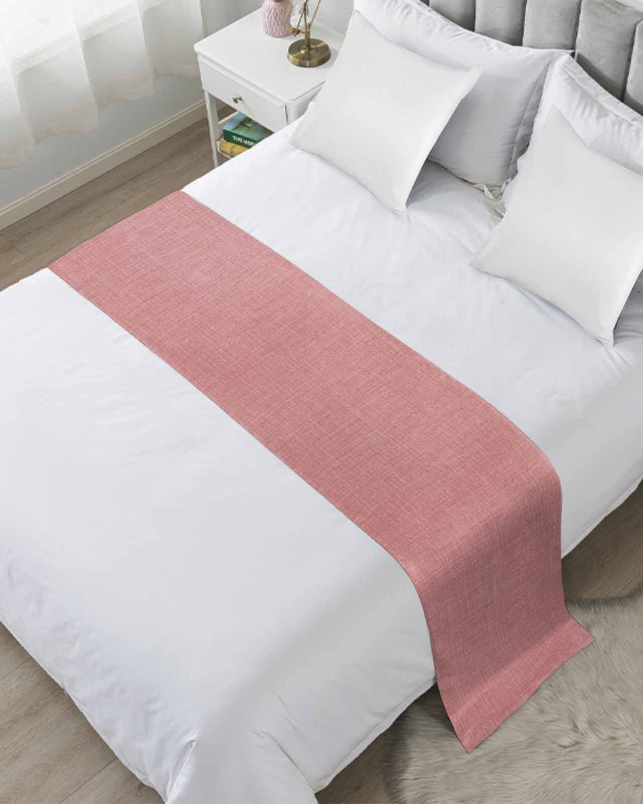 Xipuska Vintage Peach Pink Bed Runners for King Size Bed, Decorative ...
