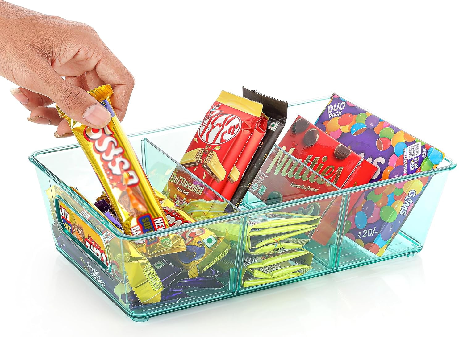 Xiran Fridge Storage Boxes Organizer Bins 3 Partition Stackable Fridge ...