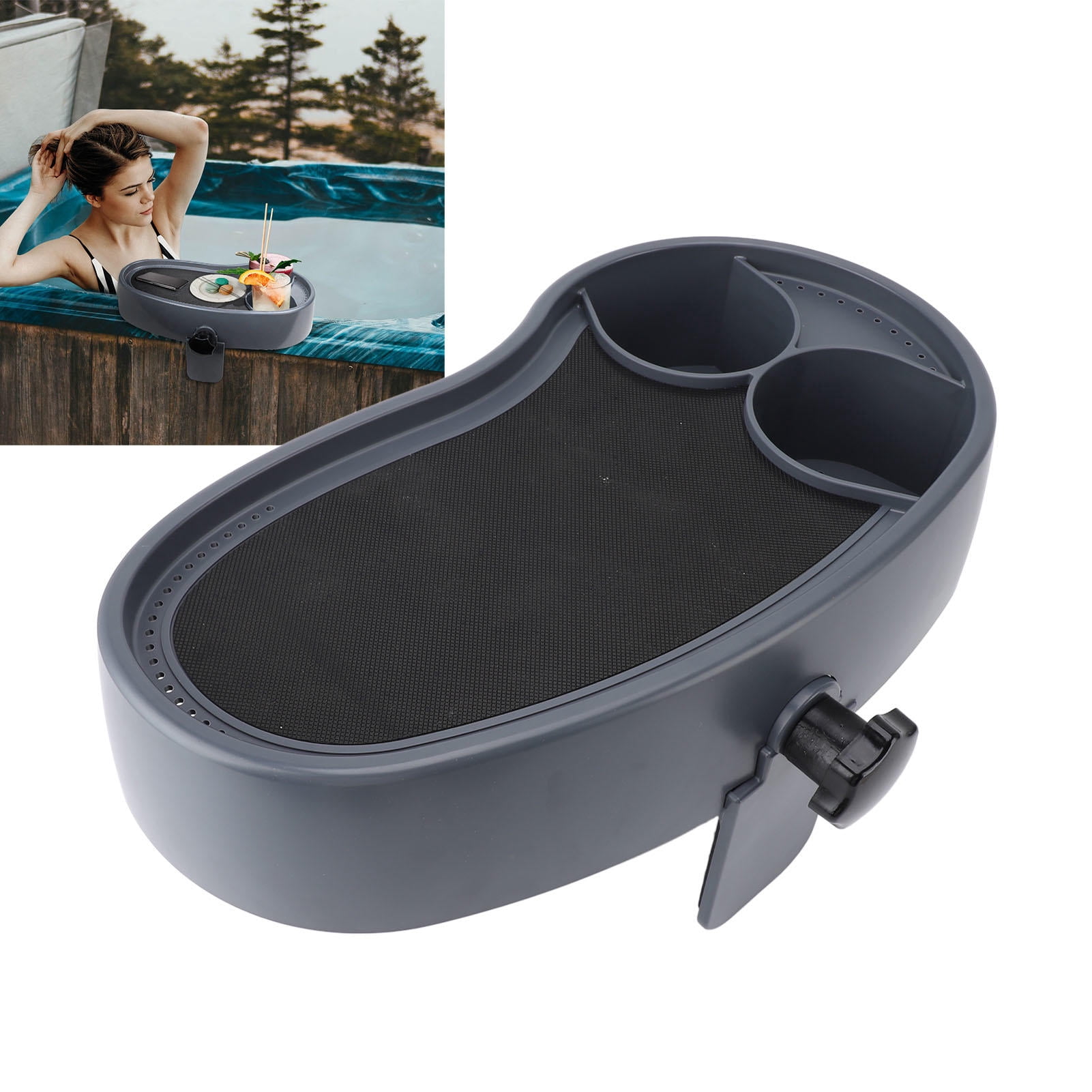 Xirurus Adjustable Hot Tub Tray – Anti‑Slip Plastic Serving Tray with ...