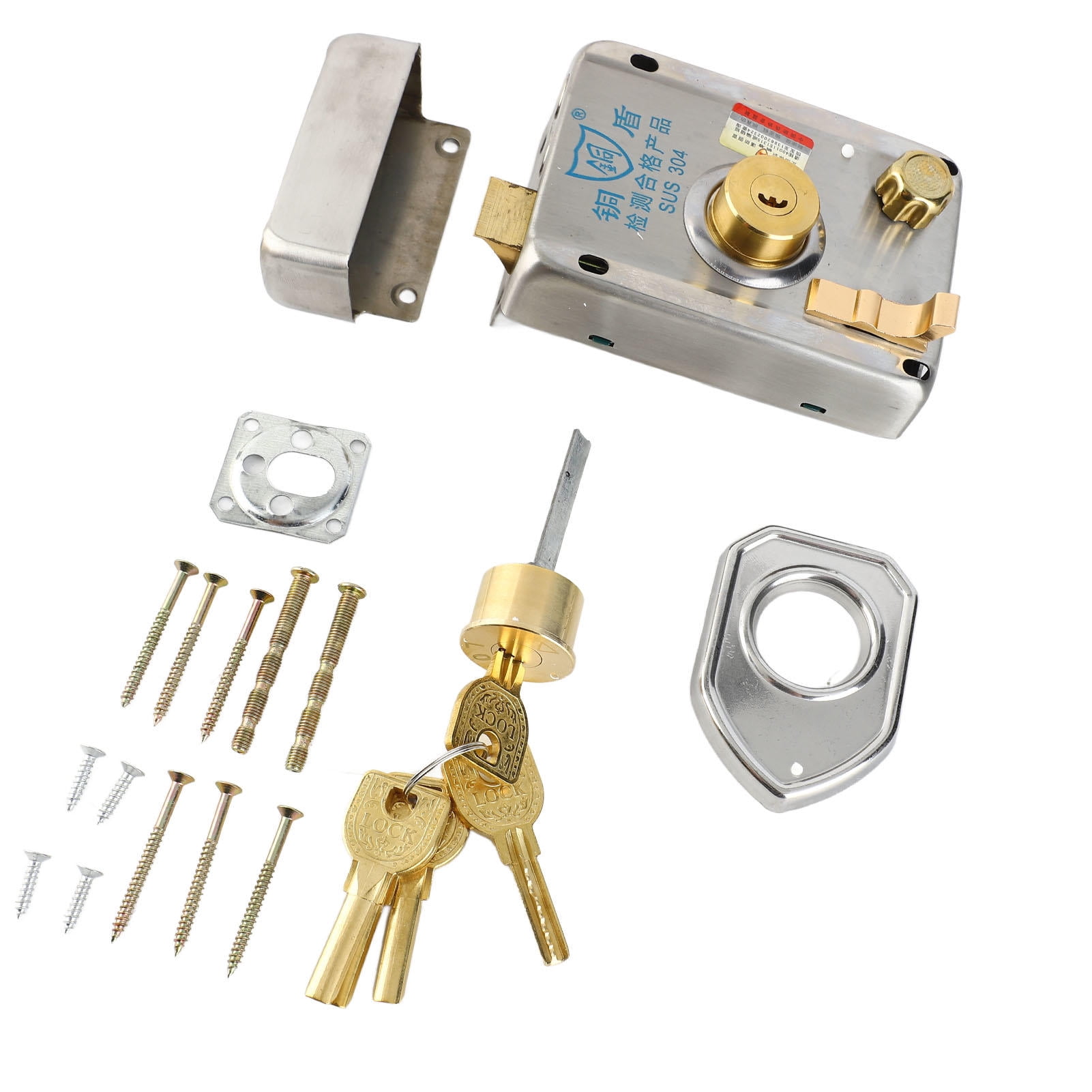 Xirurus Premium Stainless Steel Rim Lock Set – Vintage Design, 5-Bolt ...