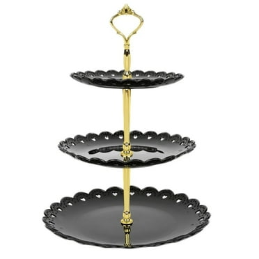 FASIAOU 3 Tier Cupcake Stand, Plastic Tiered Serving Stand, Square ...