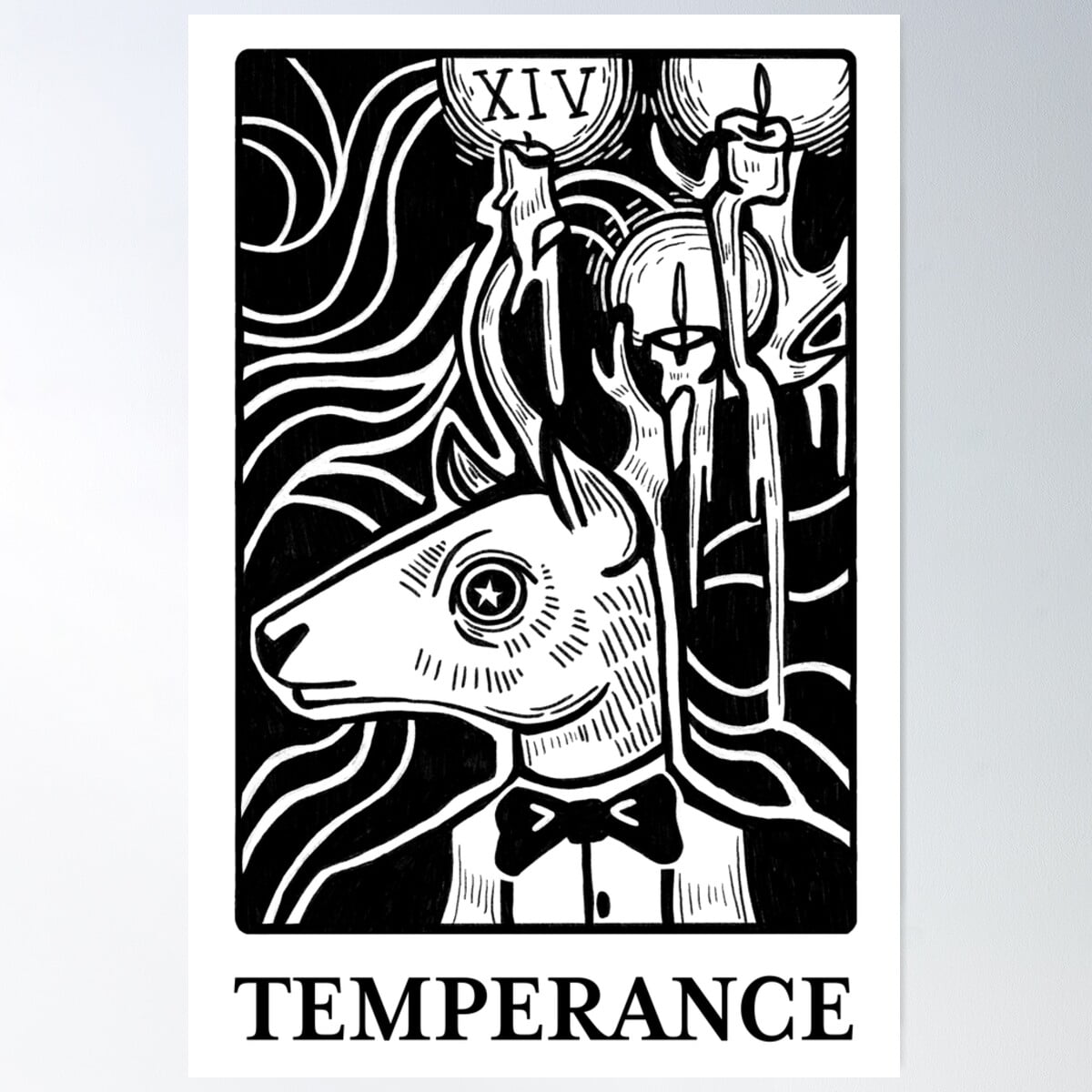Xiv. Temperance Tarot Card Poster Wall Art, Modern Wall Decor For ...