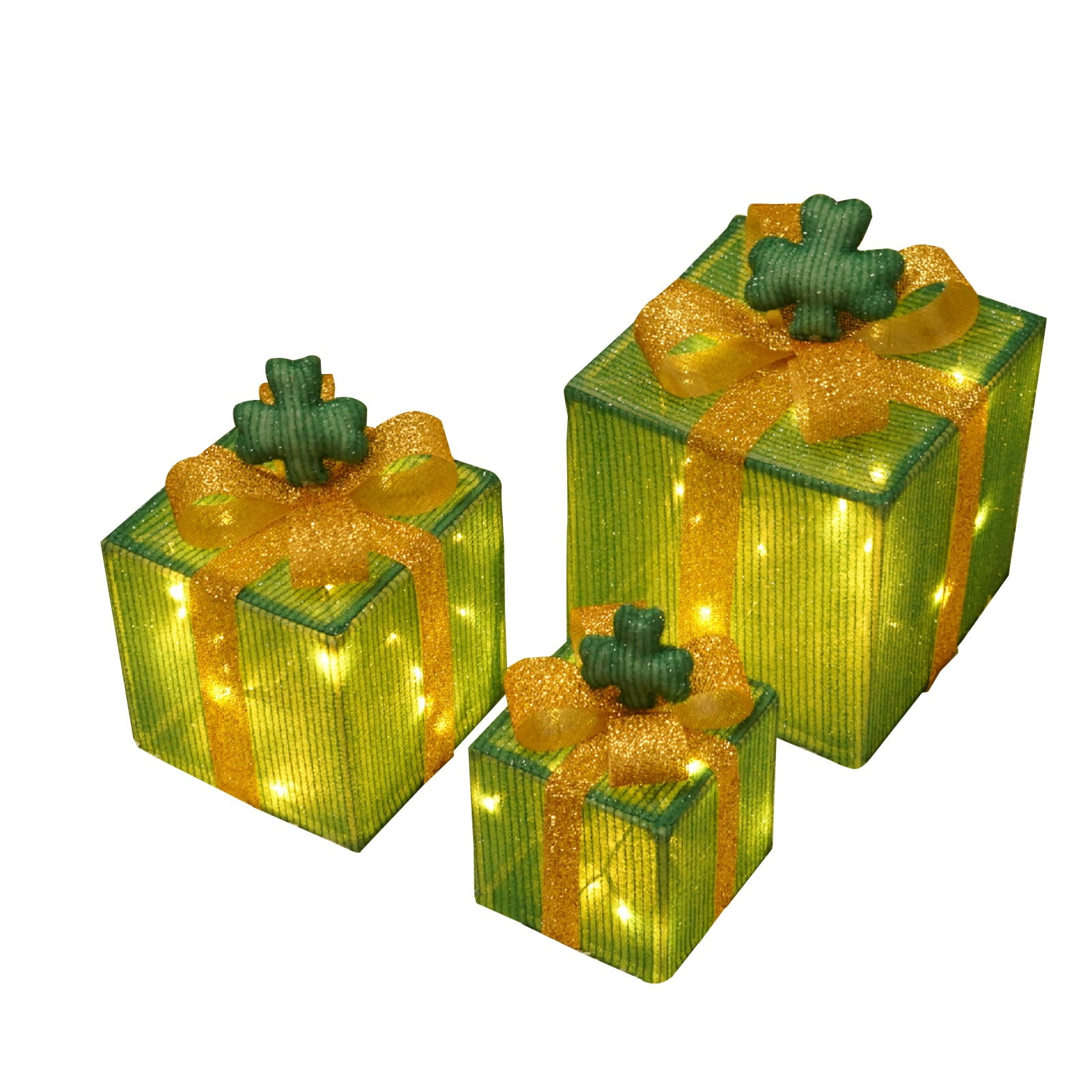 Xiwaer 3pcs Transparent Plastic Christmas Gift Boxes With Warm LED ...