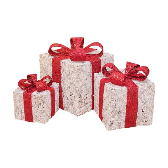 Sienna LED Stacking Gift Boxes, 3 ft. Indoor/Outdoor Xmas Holiday ...