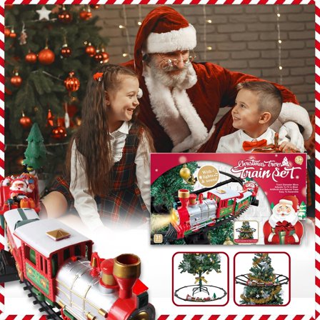 BPC Christmas Tree Train Set with Smoke, Lights, Sound - Battery ...