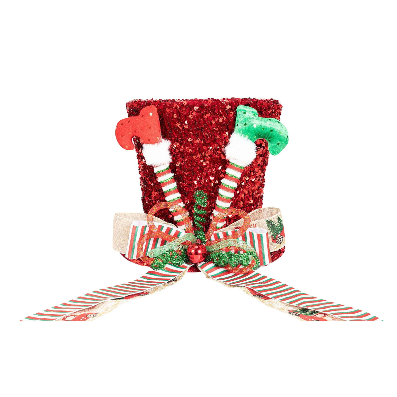 Xiwaer Christmas Tree Topper Hat, Funny Legs Tree Topper Hat, Red ...