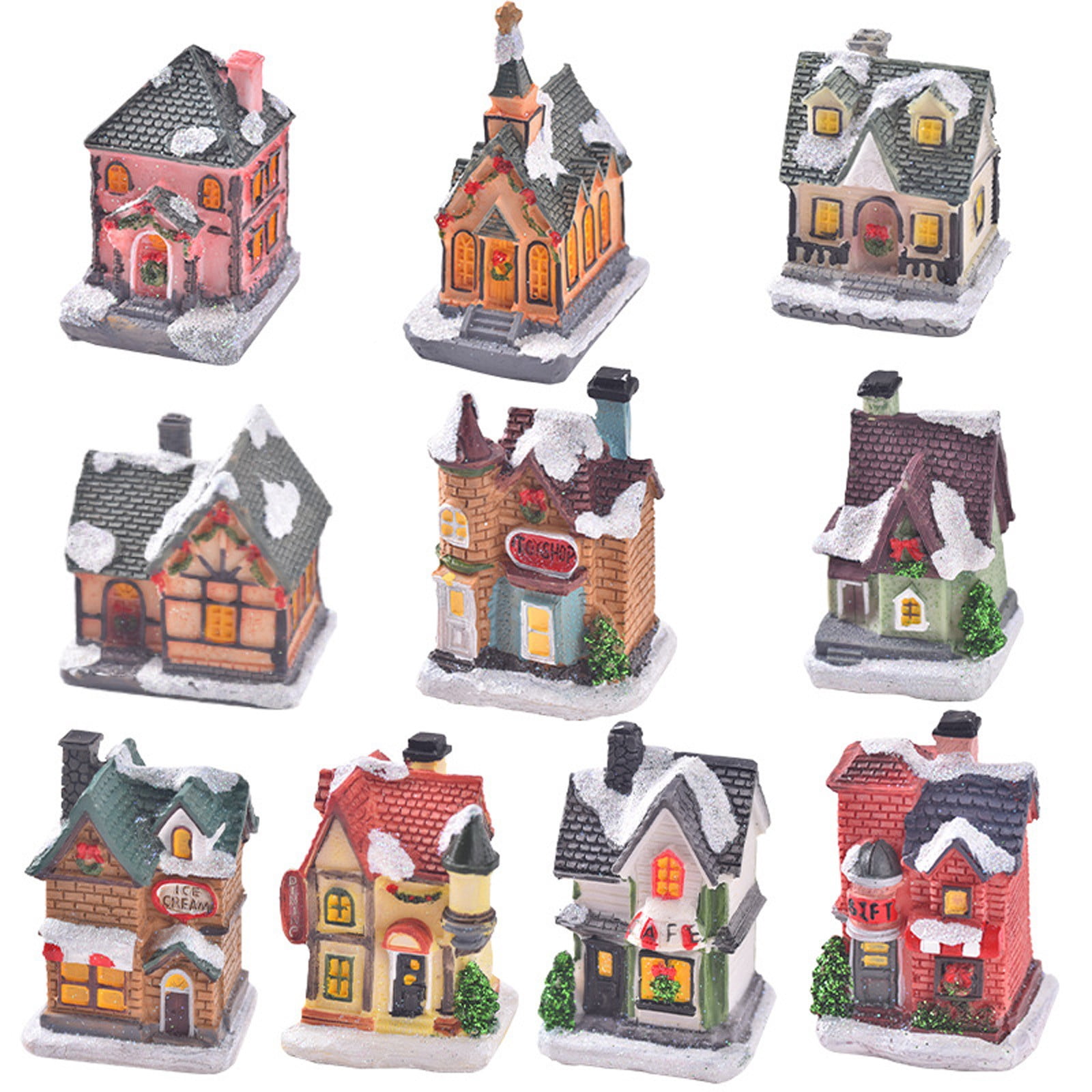 Xiwaer Christmas Village Light Up Up, LED Light Up White, Christmas ...
