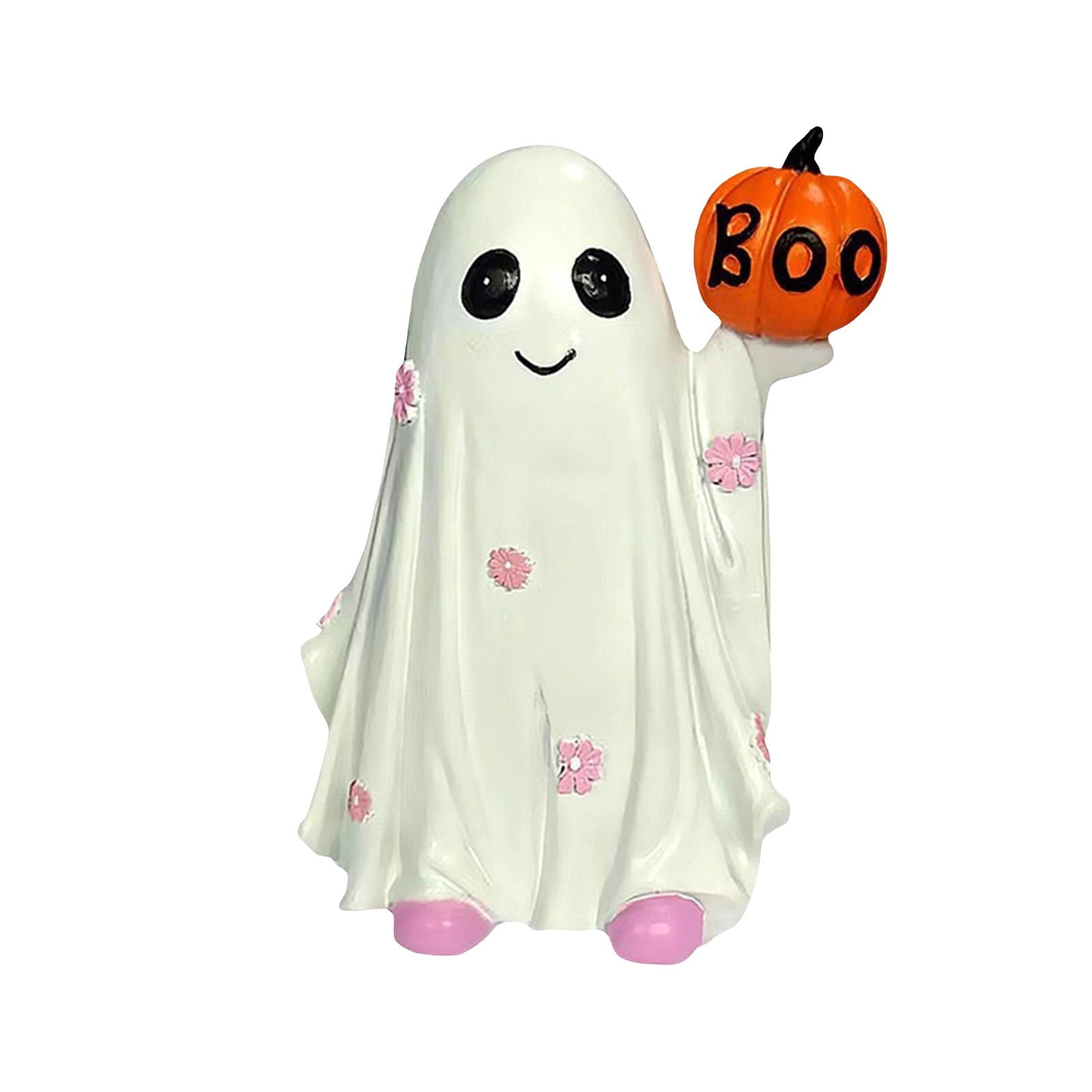 Xiwaer Halloween Target Bootiful Ghost Statue Cute Ghost Holding Pumpkin Figurine Tabletop ...