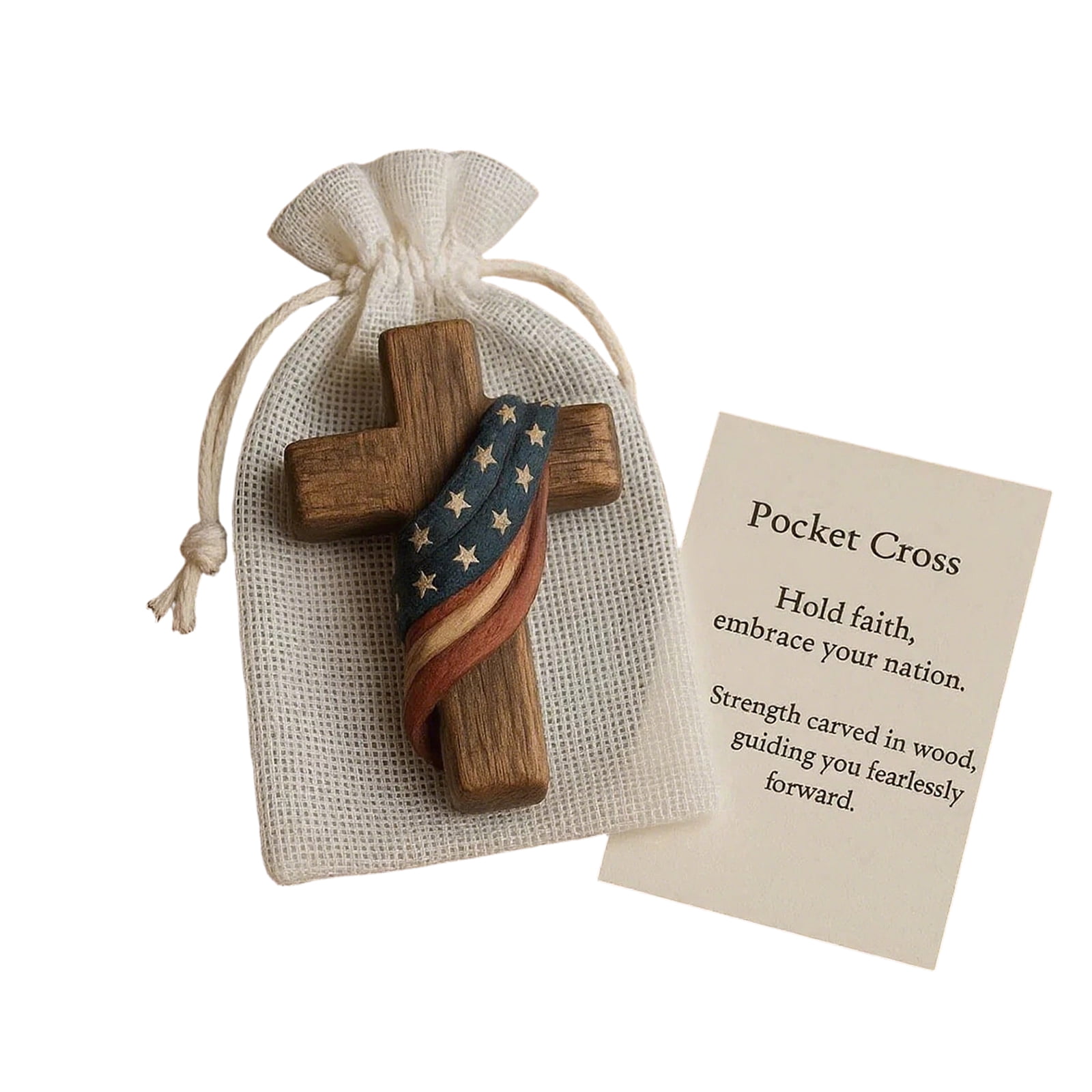 Xiwaer Handheld Wooden Cross Band Encouragement Gift Pocket Small Cross ...