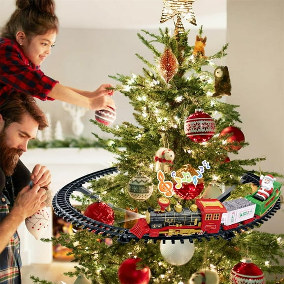 BPC Christmas Tree Train Set with Smoke, Lights, Sound - Battery ...