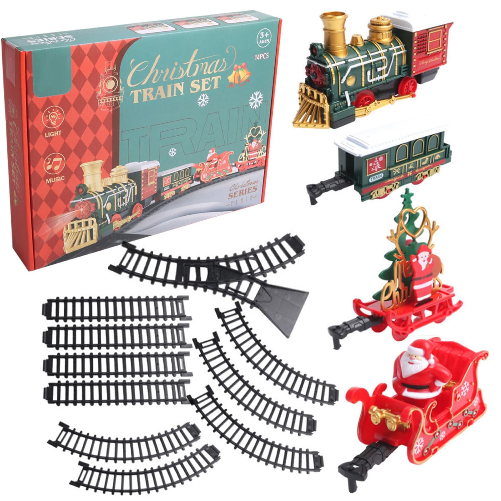 Xiwaer Lighted Electric Train Set, Christmas Train Around The Christmas ...