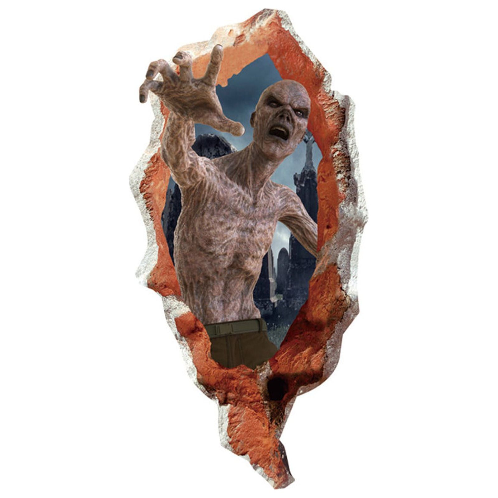 Xiwaer New Halloween -bie Wall Stickers 3d Broken Wall Halloween Wall Stickers Multicolor ...