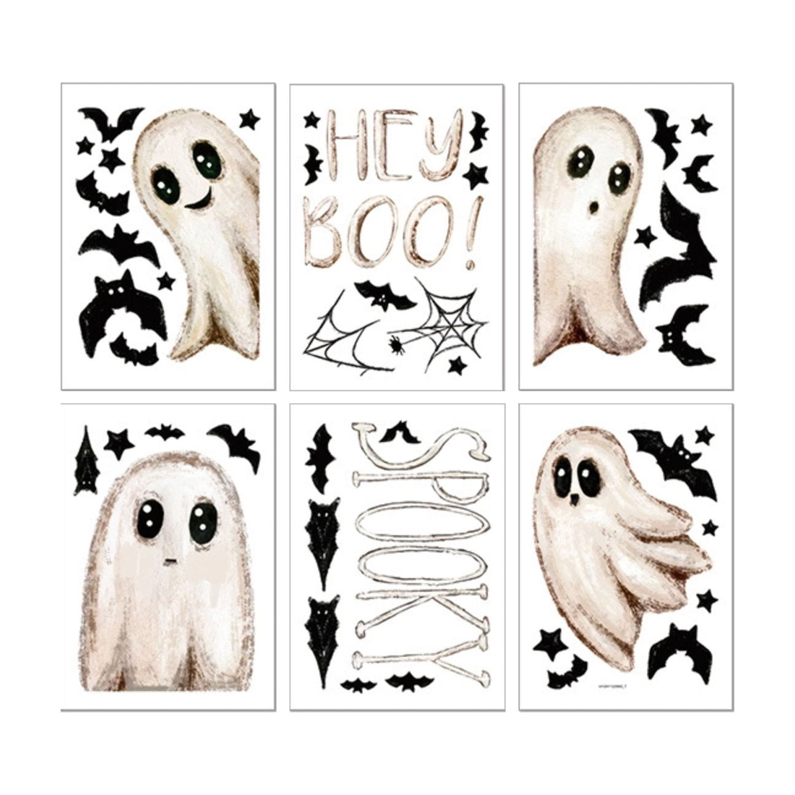 Xiwaer Static Cling Window Decals - Spooky Halloween Window Stickers ...