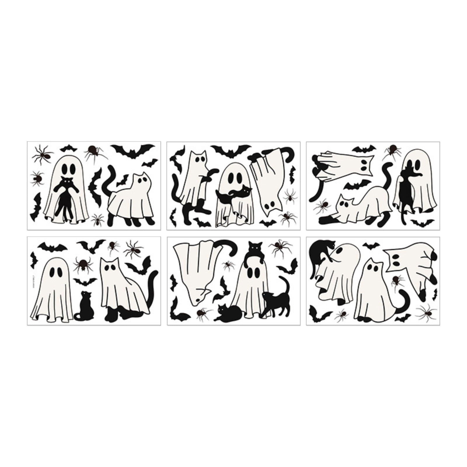 Xiwaer Static Cling Window Decals - Spooky Halloween Window Stickers ...