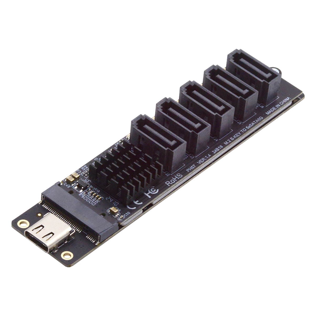 Xiwai 10Gbps USB-C Type-C to NGFF Key B+M SATA 6Gbps 5 Ports Adapter ...